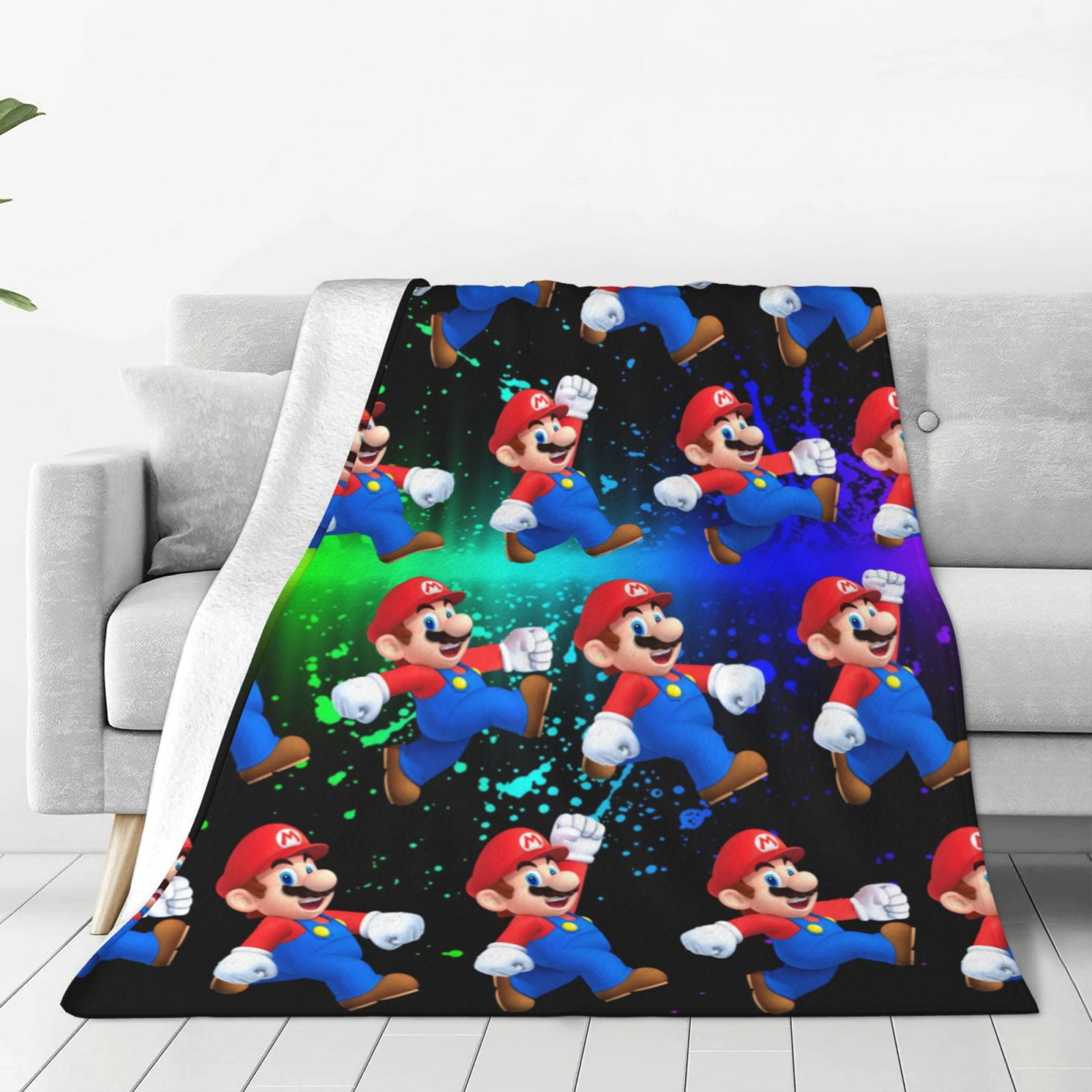 Run Super Mario Flannel Blanket Cozy Ultra-Soft Micro Fleece Throw ...