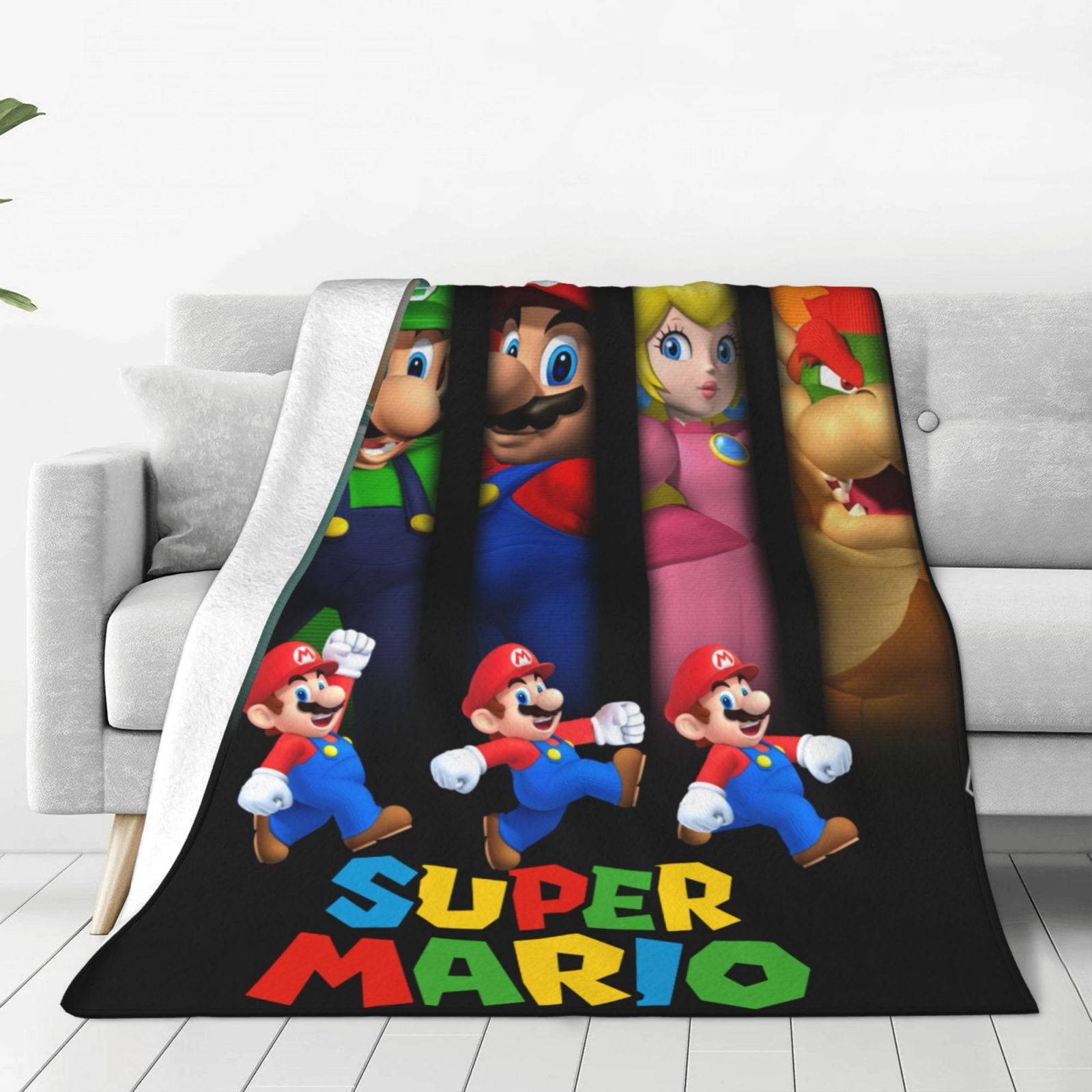 Run Super Mario Flannel Blanket Cozy Ultra-Soft Micro Fleece Throw ...
