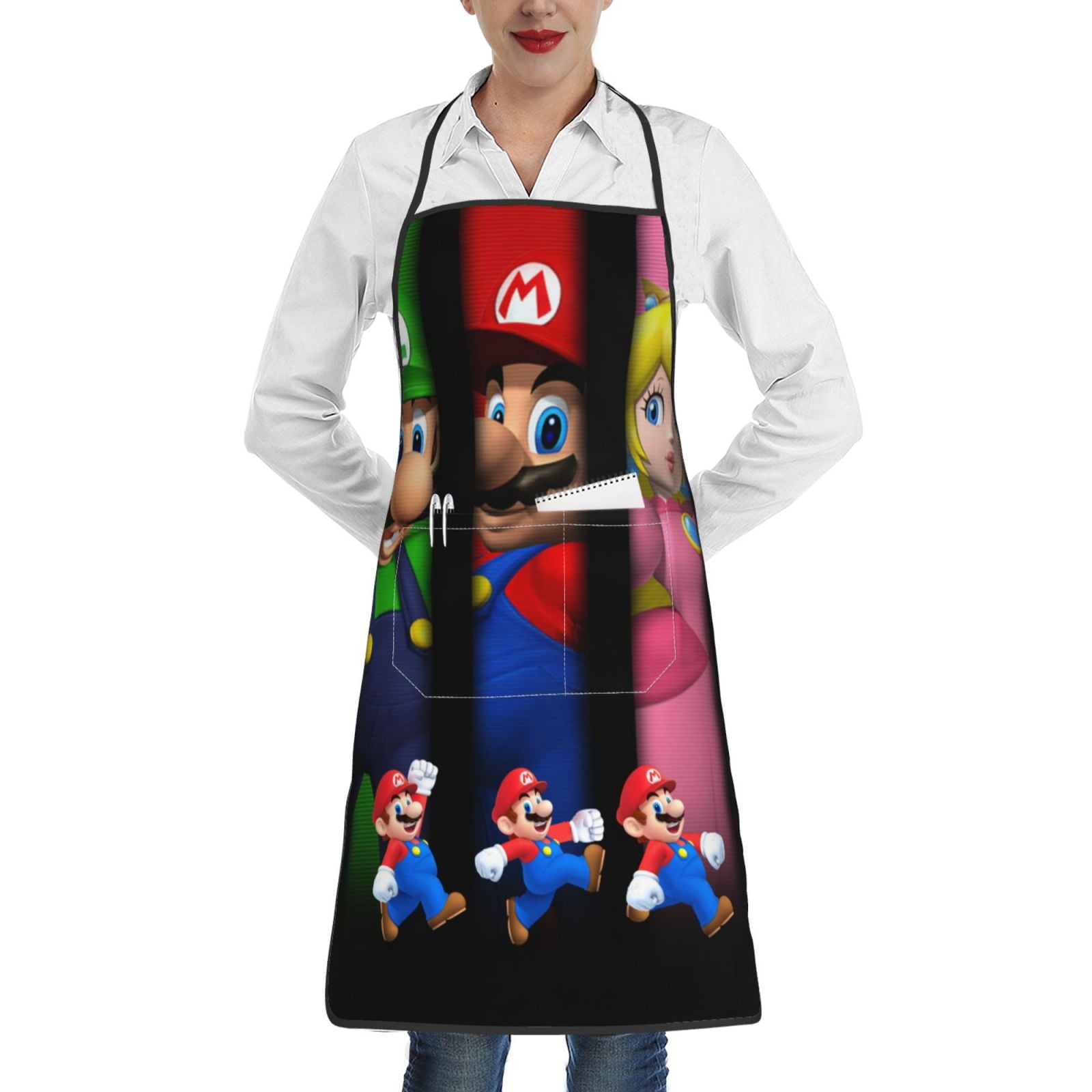 Run Super Mario Waterproof Apron Home Decor Kitchen Fashion Apron For ...
