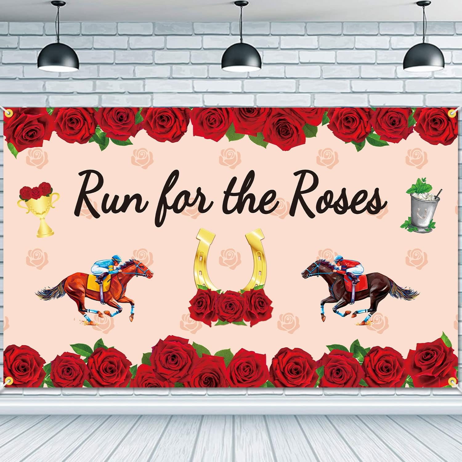 Run for The Roses Backdrop Banner 3.6*5.9ft Kentucky Derby Background ...