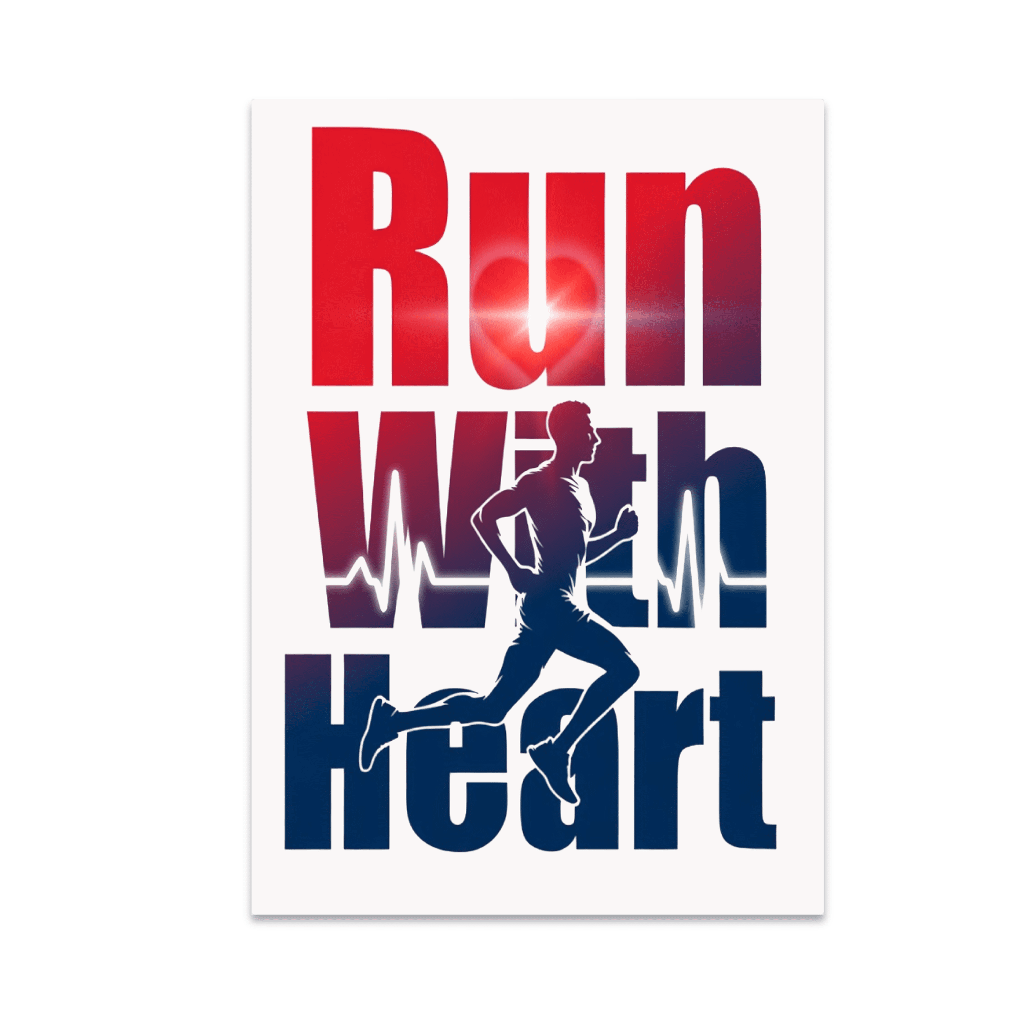 Run With Heart Motivational Running Art - Fitness Enthusiast - 13x19 ...