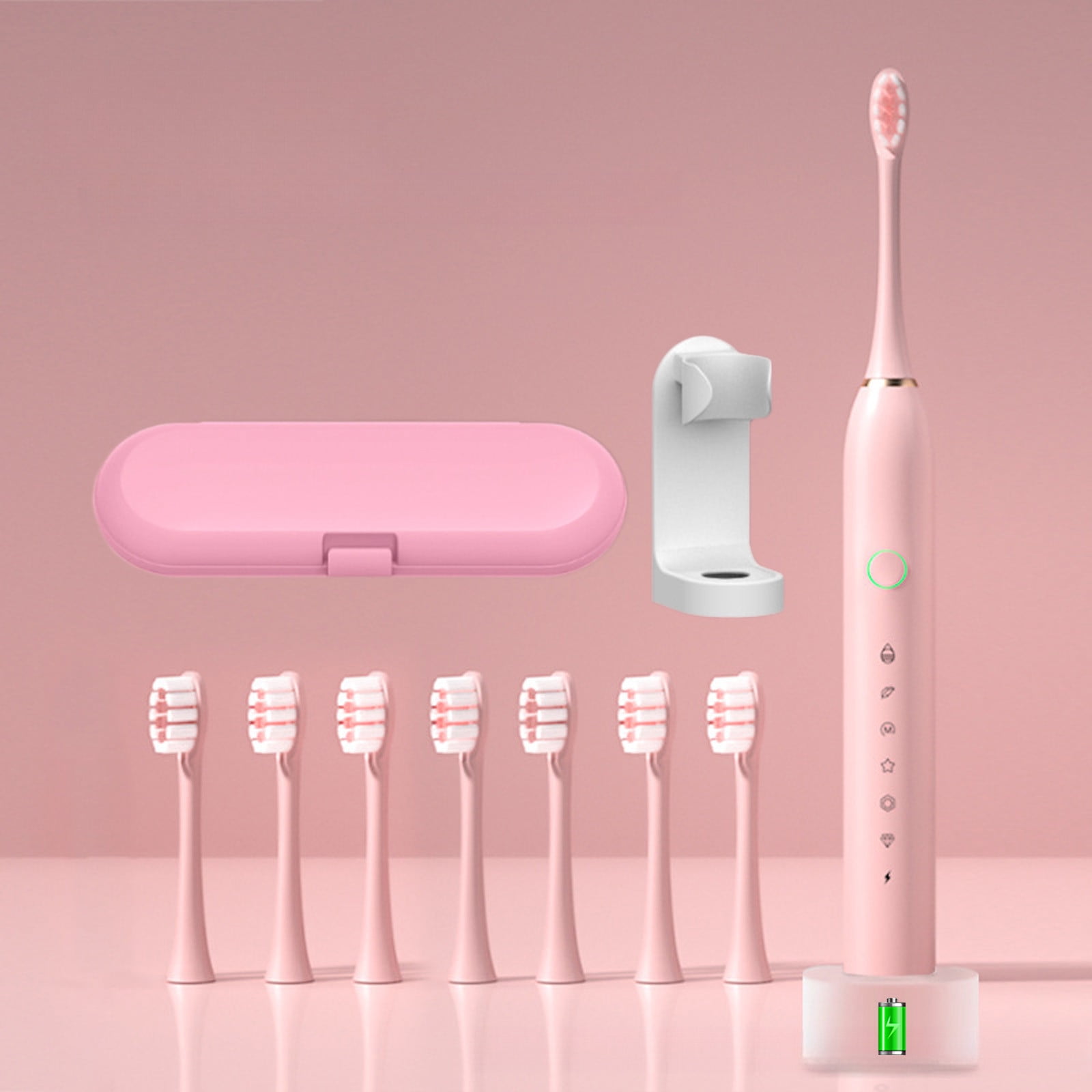 RunGou Electric Toothbrush with Rechargeable Base (8 Brush Heads+Holder ...