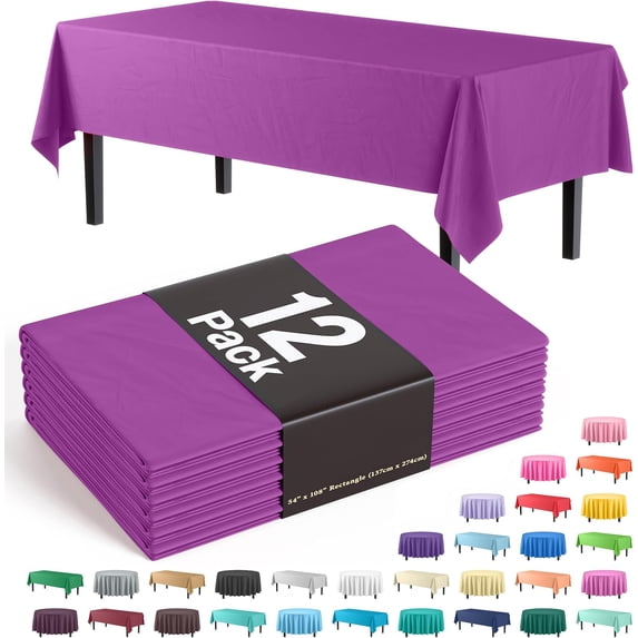 RunMin Grocery Store 12-Pack Premium Plastic Tablecloth 54in. x 108in ...