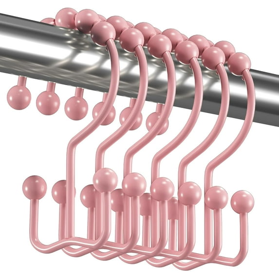 RunMin Grocery Store Shower Curtain Hooks Rings, Rust-Resistant Metal ...