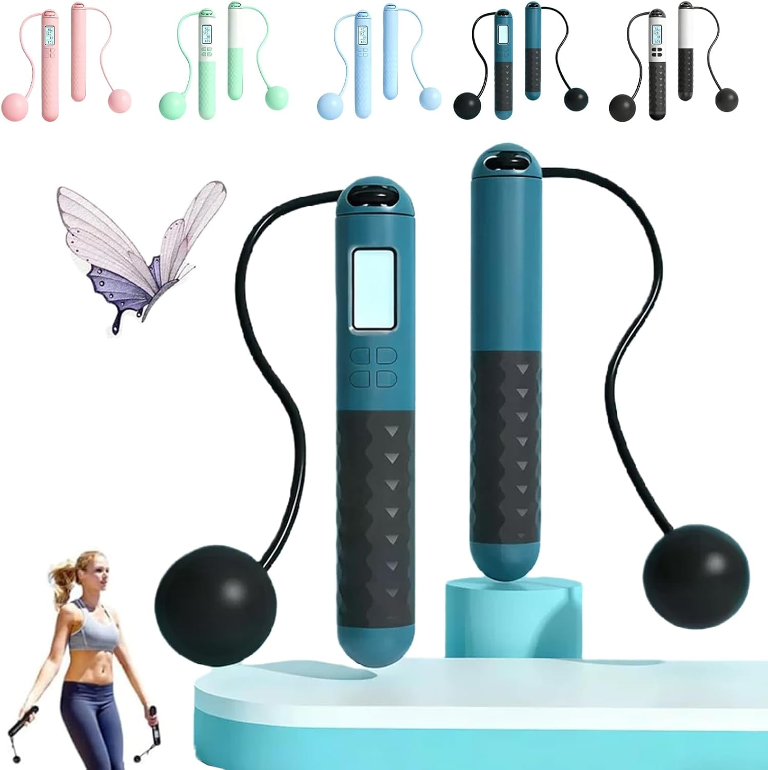 Runaivete Skipping Rope with Counter, Cordless Jump Rope, Smart ...
