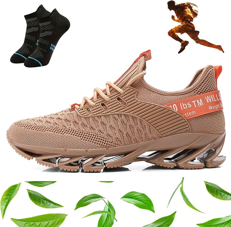 Runan height boosting shoes for men, breathable knit slip on sneakers ...