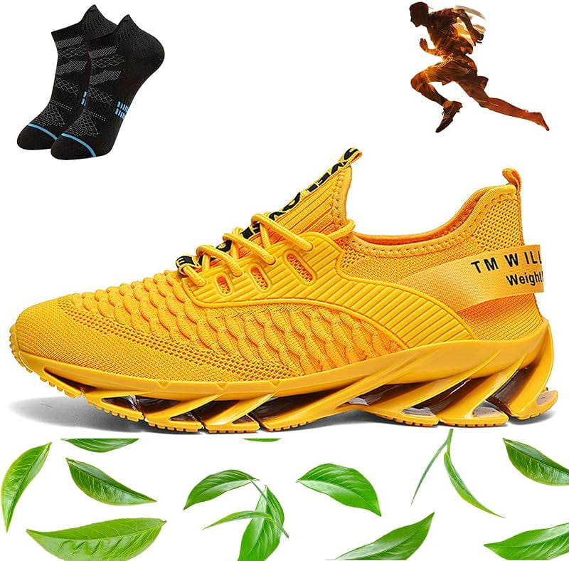 Runan height boosting shoes for men, breathable knit slip on sneakers ...