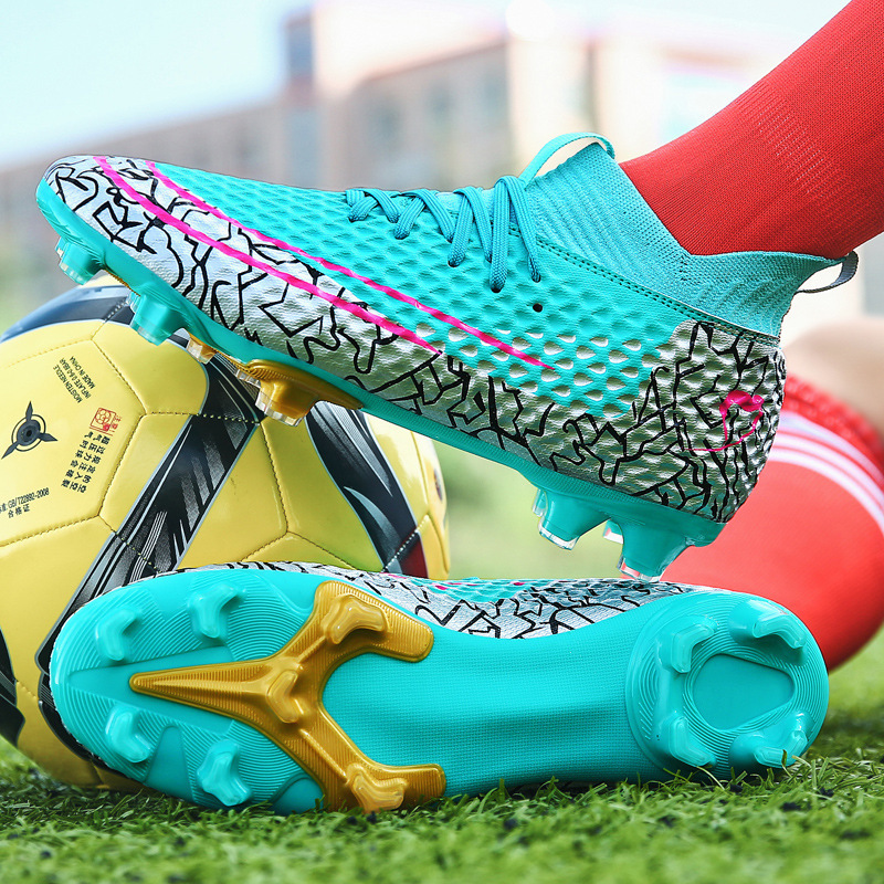 Runan men women soccer cleats shoes turf indoor football cleats high ...
