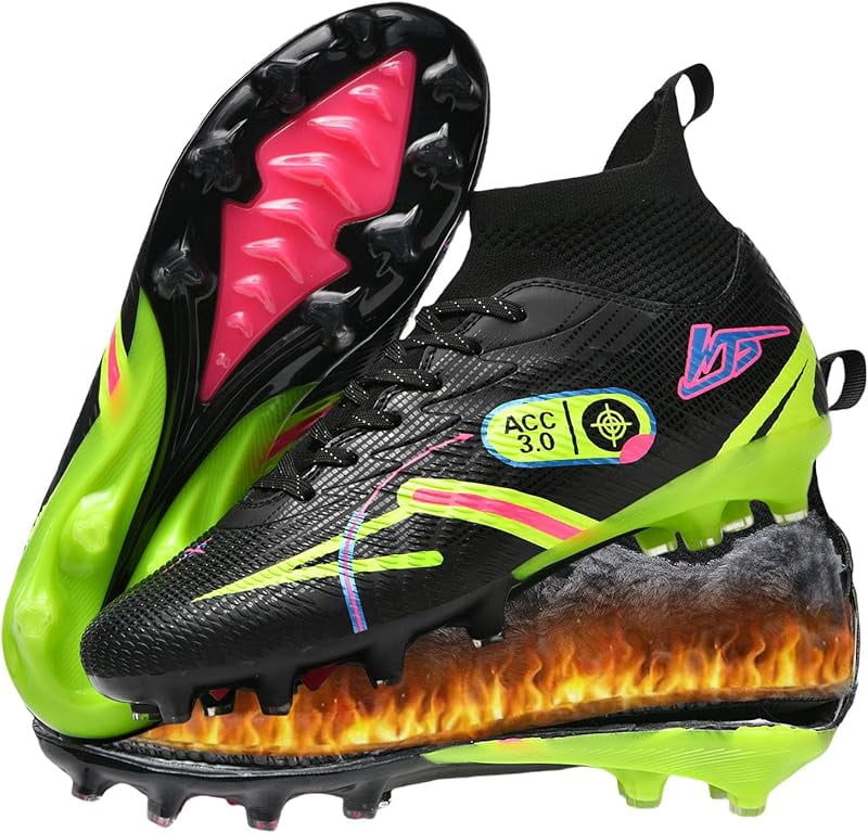 Runan soccer cleats faux fur for winter: high top football cleats for ...