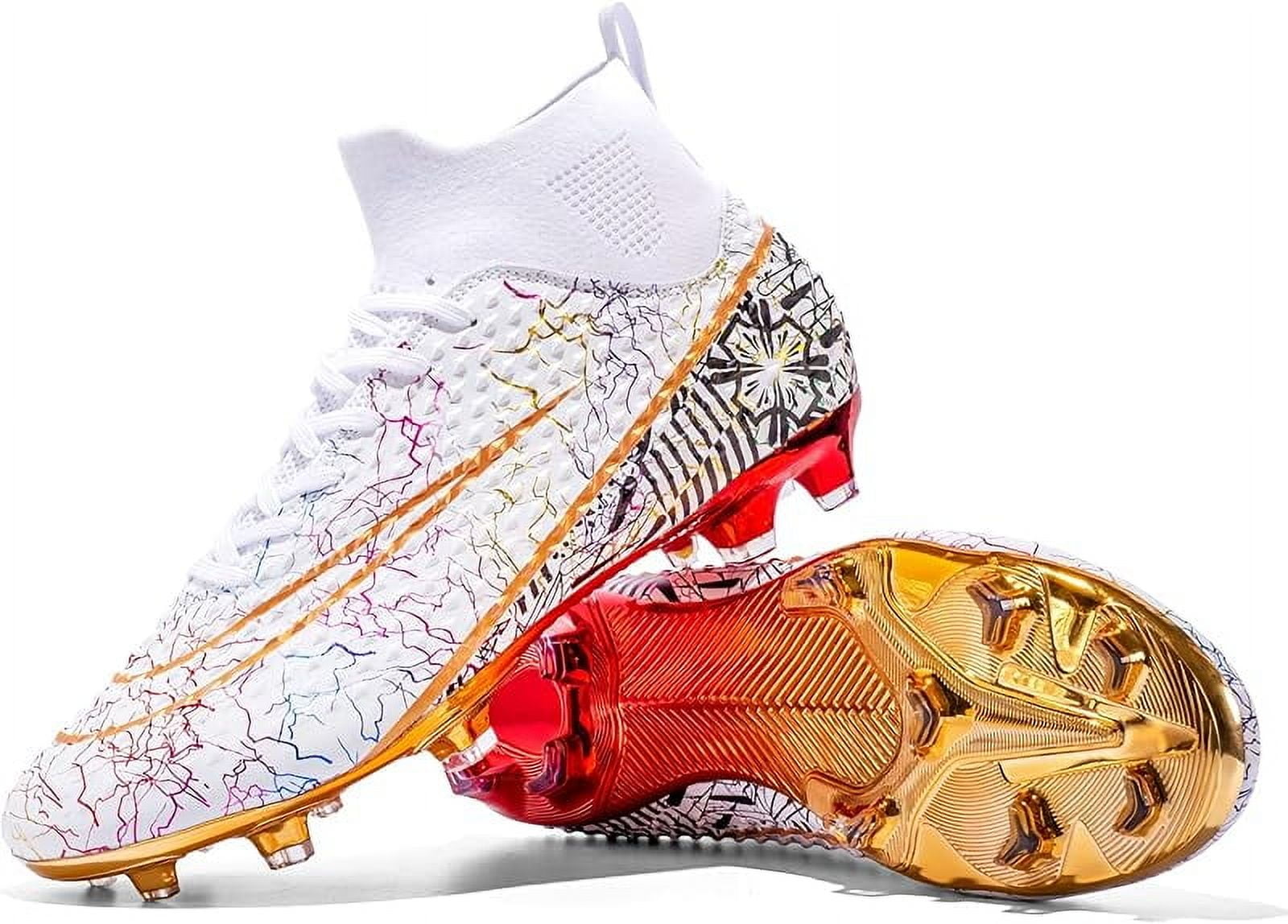 Runan soccer cleats for mens womens turf soccer shoes indoor footall cleats high ankle TF AG FG ...