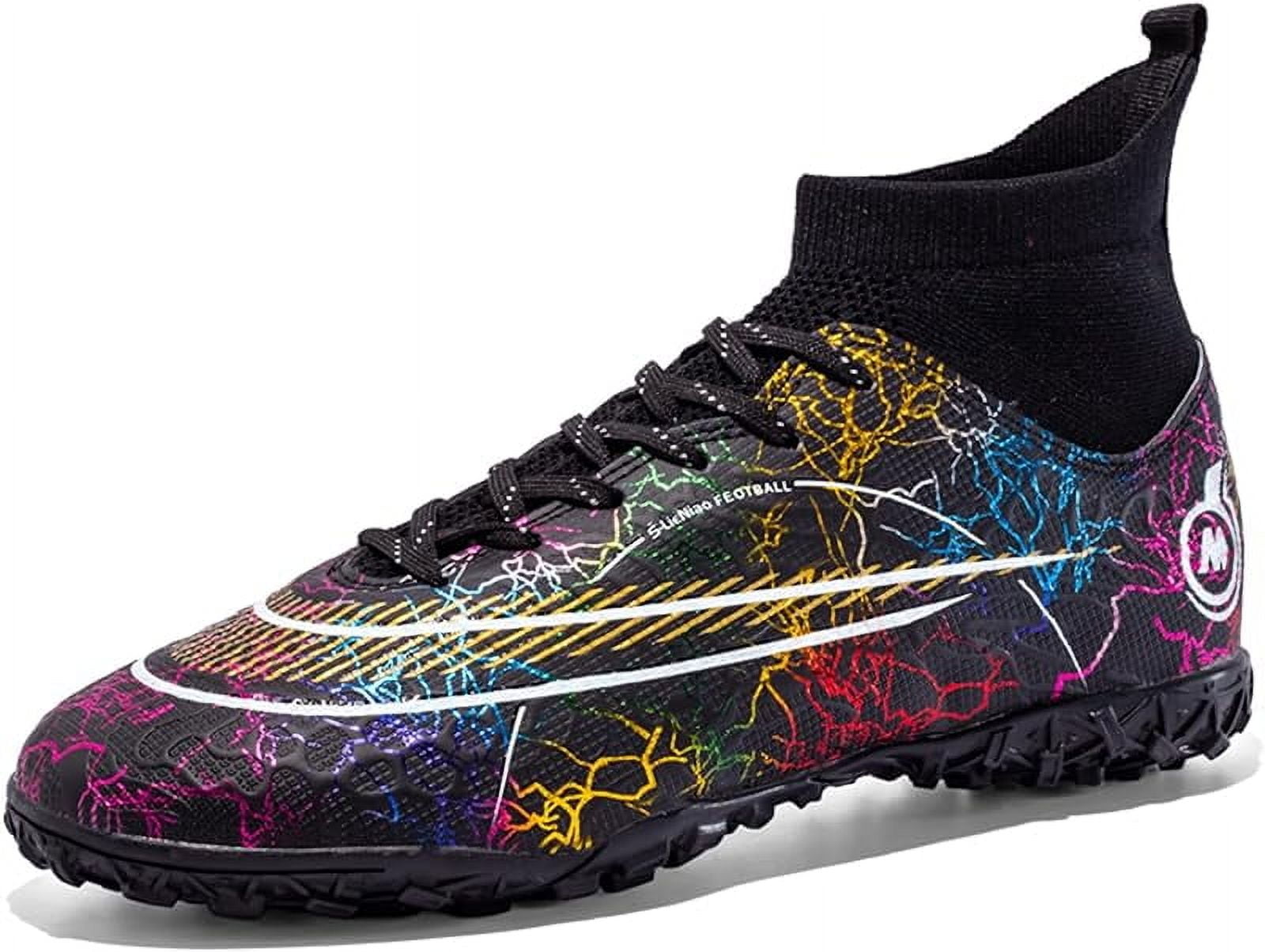 Runan soccer cleats for mens womens turf soccer shoes indoor footall cleats high ankle TF AG FG ...