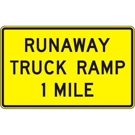 Runaway Truck Ramp Sign Traffic Warning Signs Metal Sign Tin Sign 8x12 ...