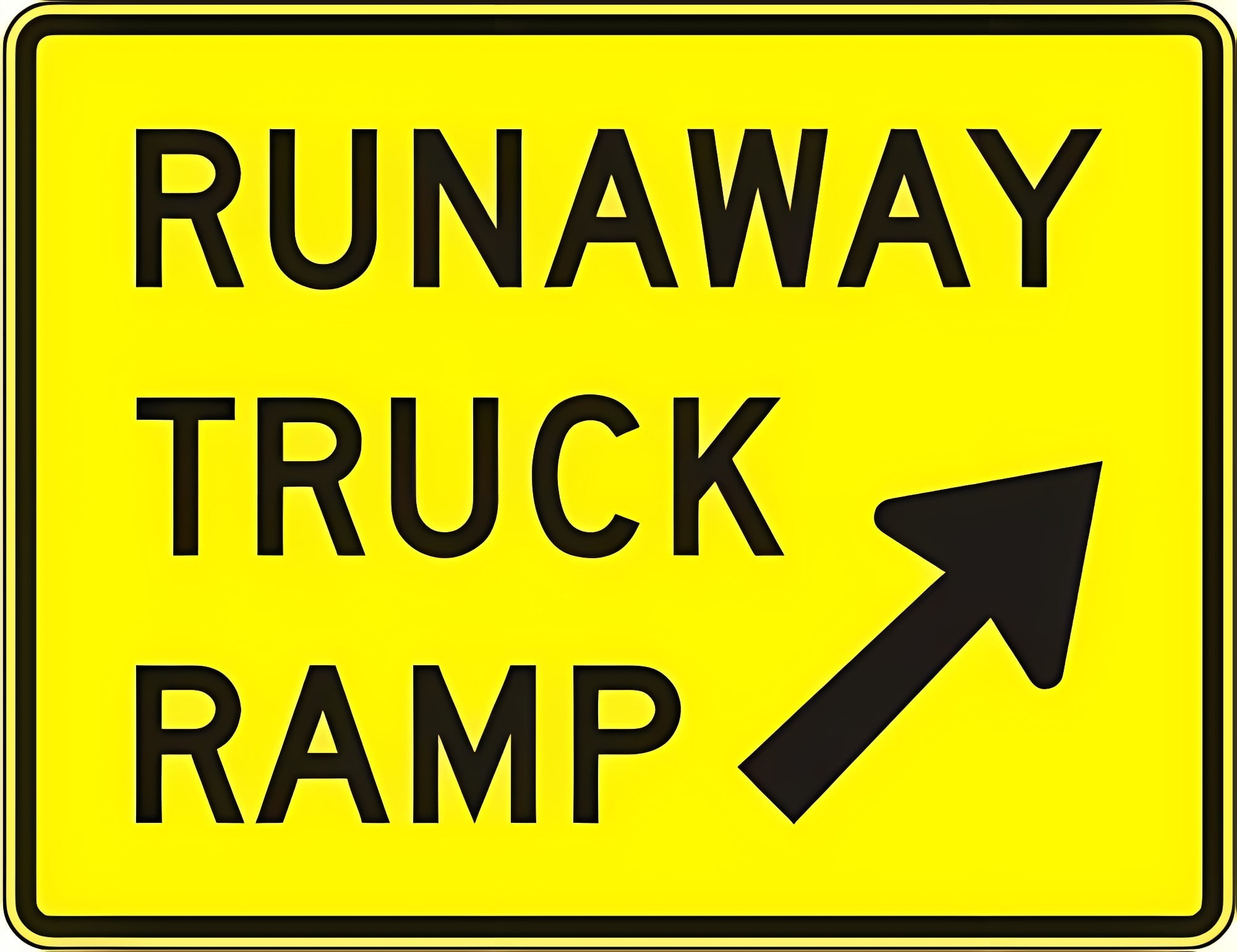 Runaway Truck Ramp (exit) Traffic Warning Sign - 8"x12" Metal Tin Sign ...