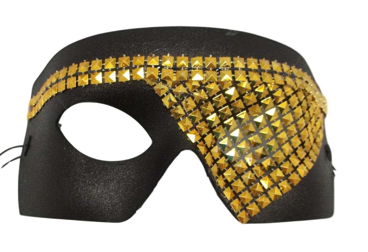 "Rune" Black Gold Studded Steampunk Masquerade Prom Halloween Mask ...
