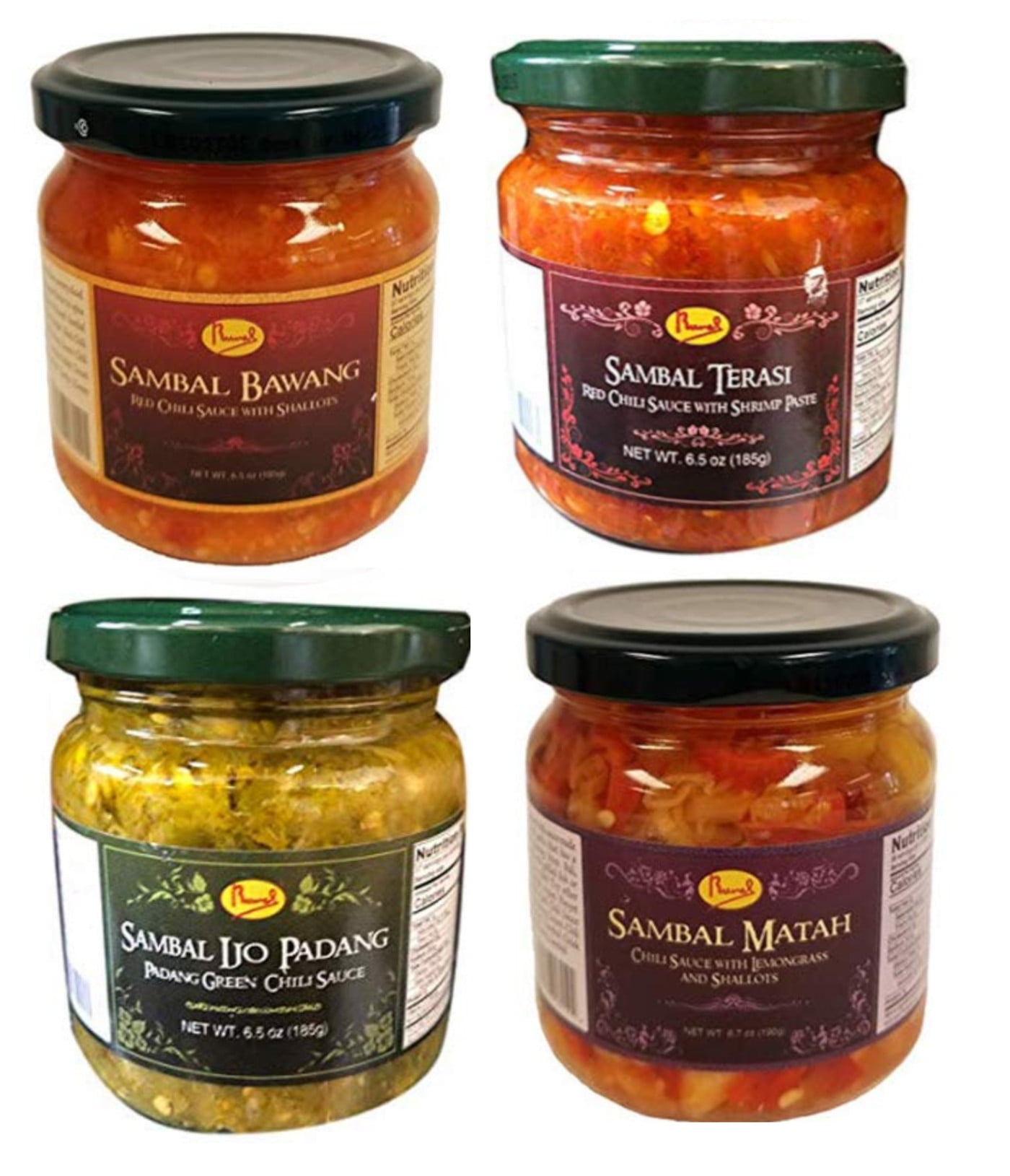 Runel Sambal Combo Pack (Bawang, Matah, Terasi and Ijo) - Walmart.com