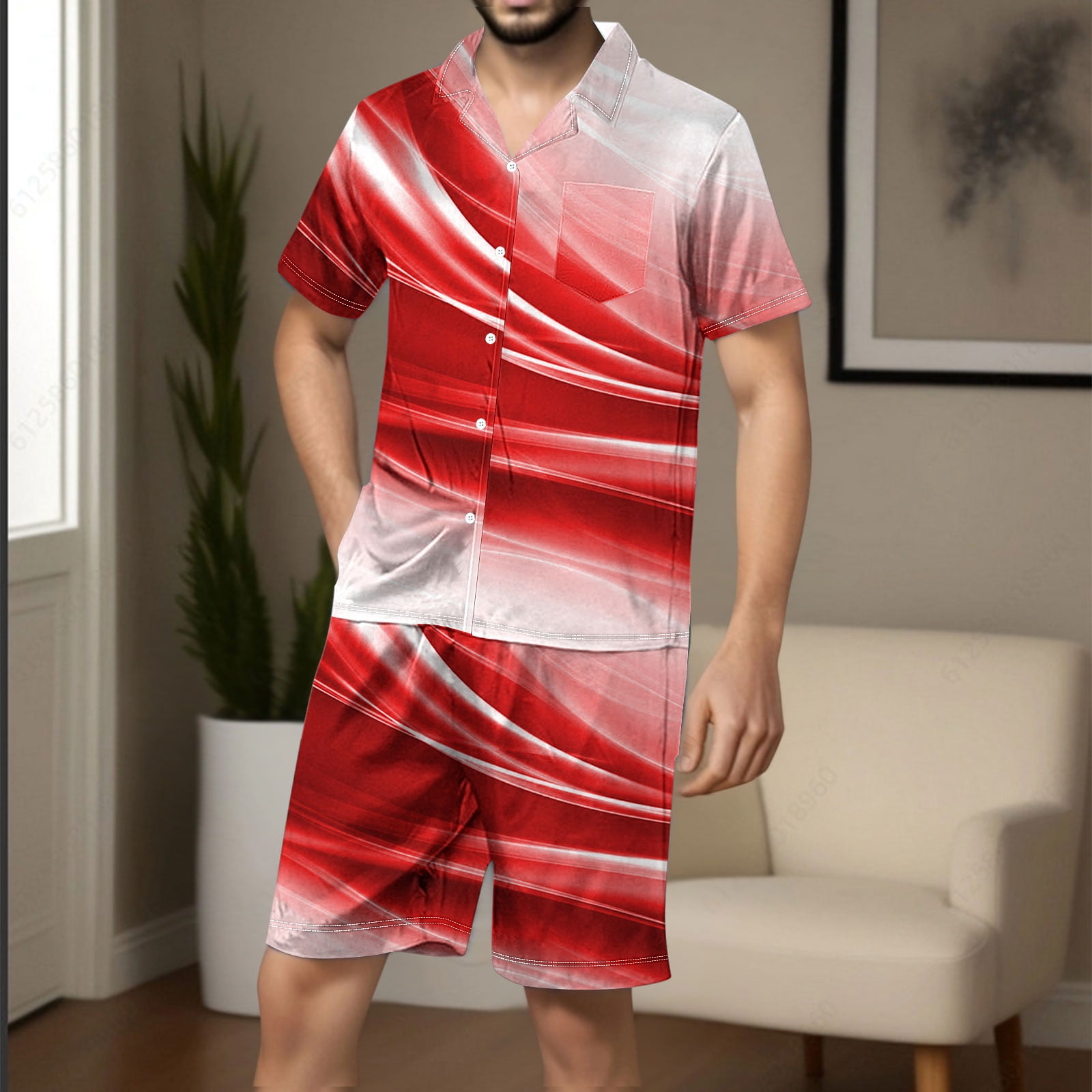 Runfenguu Muscle Suit, Family Matching Outfitsmen Casual Turndown ...