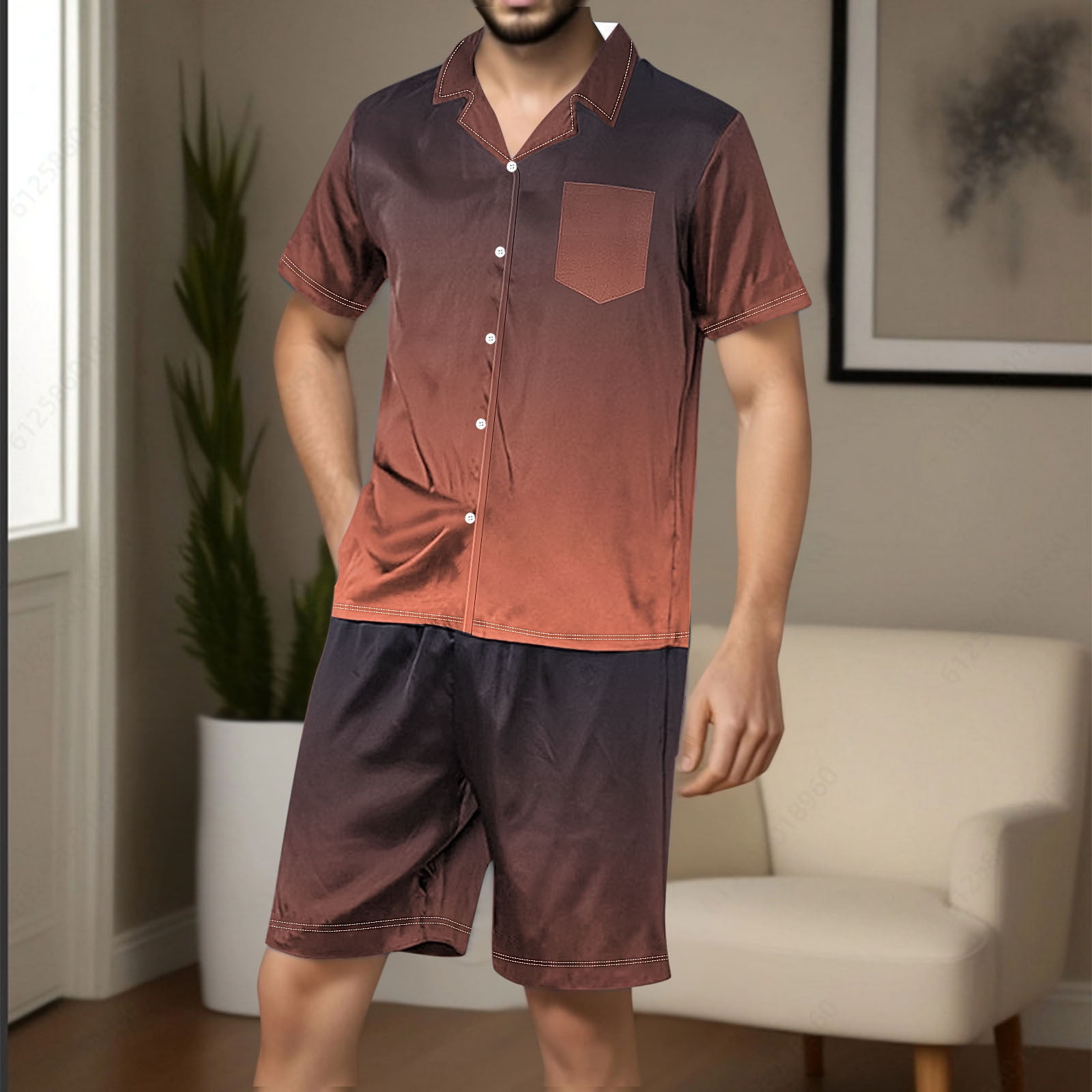 Runfenguu Plus Size Summer Outfits, Beach Outfits For Menmen Casual Turndown Button Turndown ...