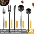 Runfly Matte Black Silverware Set, Stainless Steel, Everyday Use, Heavy ...