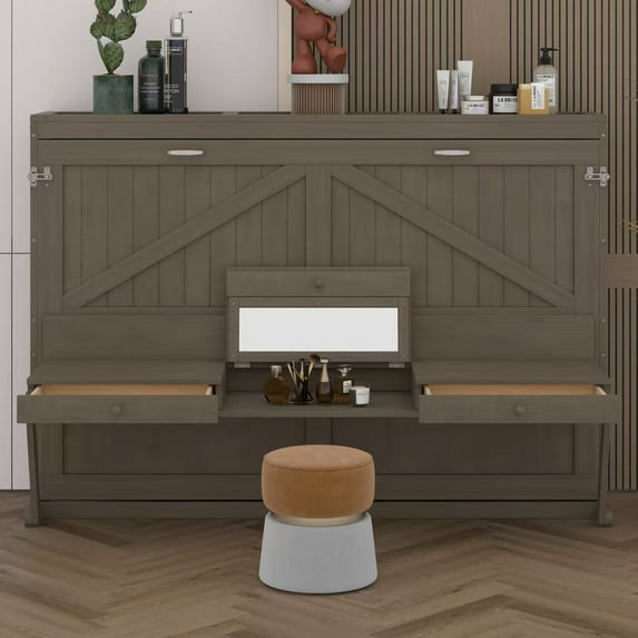 Runforrest Multi - Functional Murphy Bed with Storage, Foldable Cabinet ...