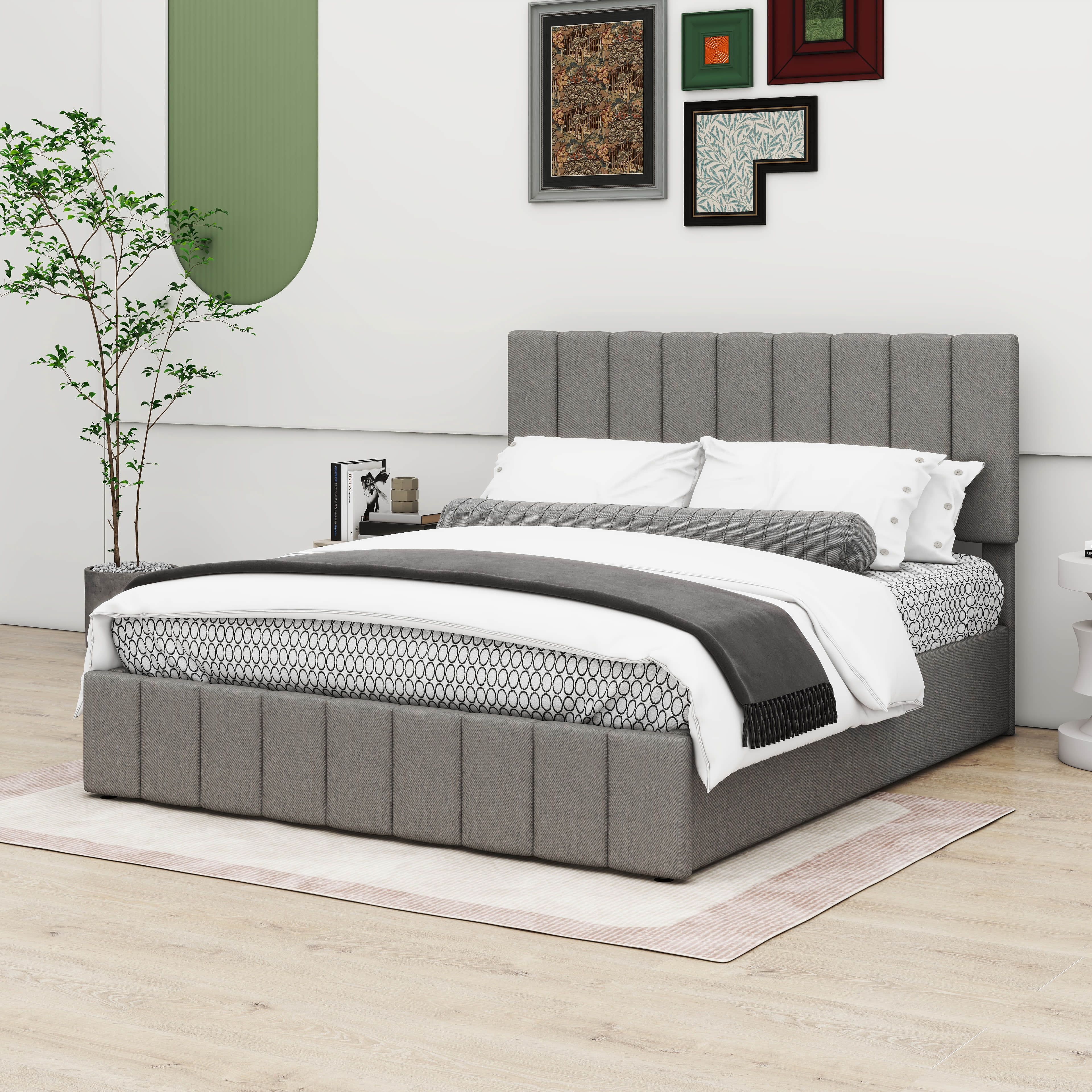 Runforrrs Full Size Blue Color Car Shape Platform Bed with Wheels ...