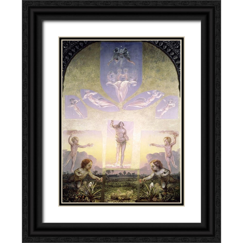 Runge, Philipp Otto 14x18 Black Ornate Wood Framed with Double Matting ...