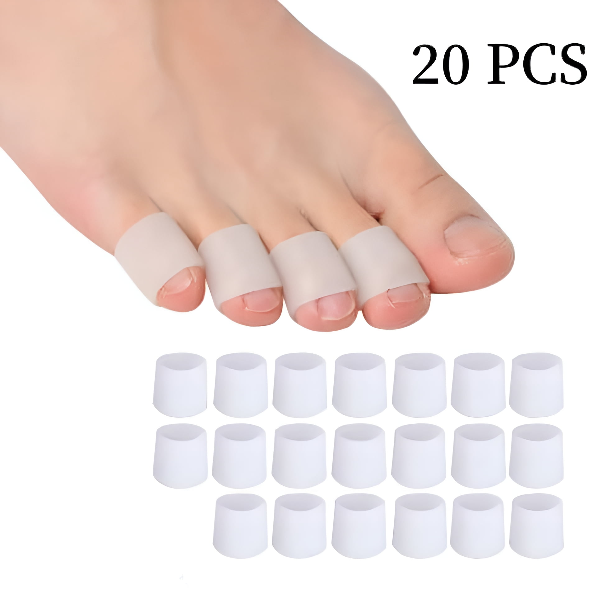 Rungopro Silicone Supports: 20 Pcs Gel Toe Protectors, Toe Tubes/Caps ...