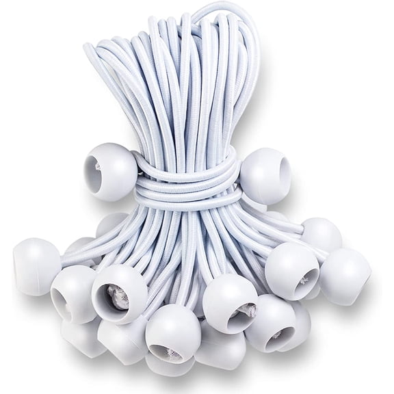 Ball Bungee Cords 50 PCS Heavy Duty White Bungie Cord Balls Canopy Tarp ...