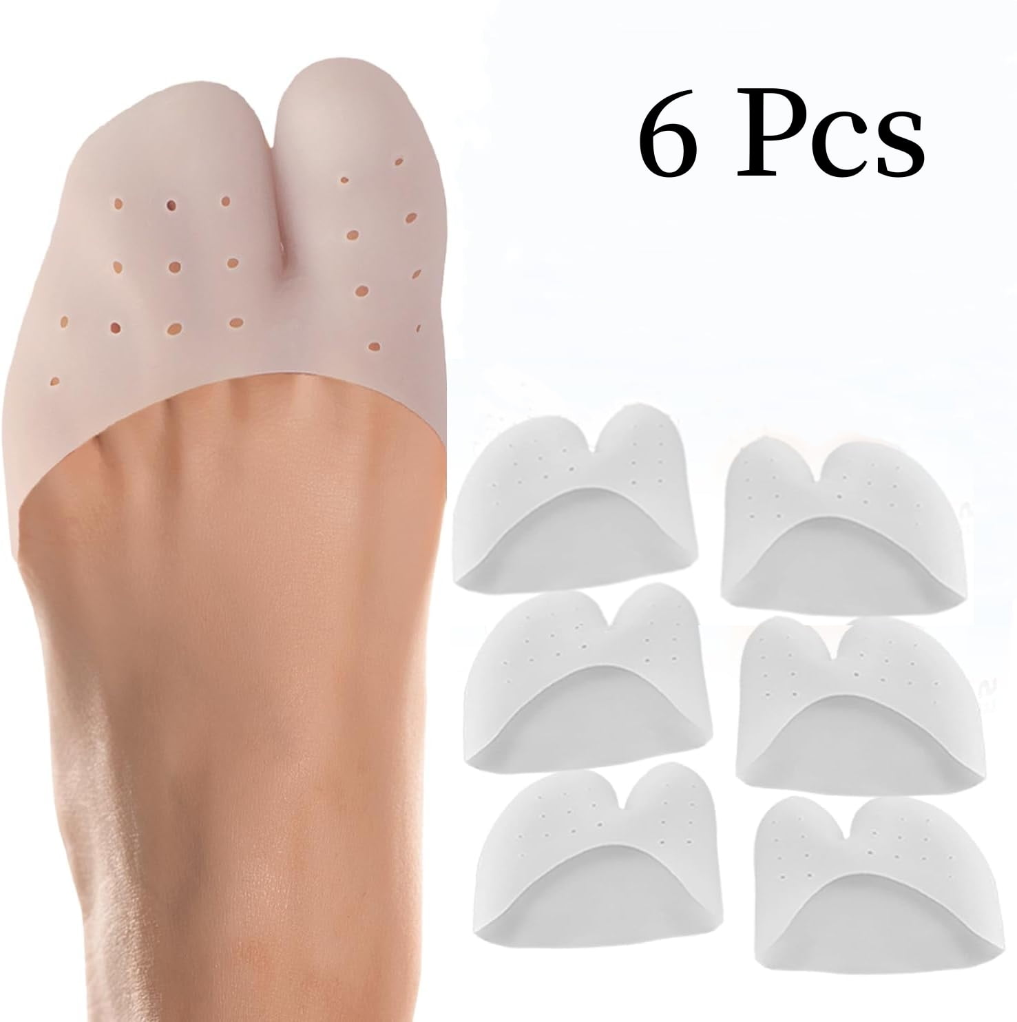 Rungopro 6 Pcs Gel Toe Protectors with Metatarsal Pads, Soft Toe ...