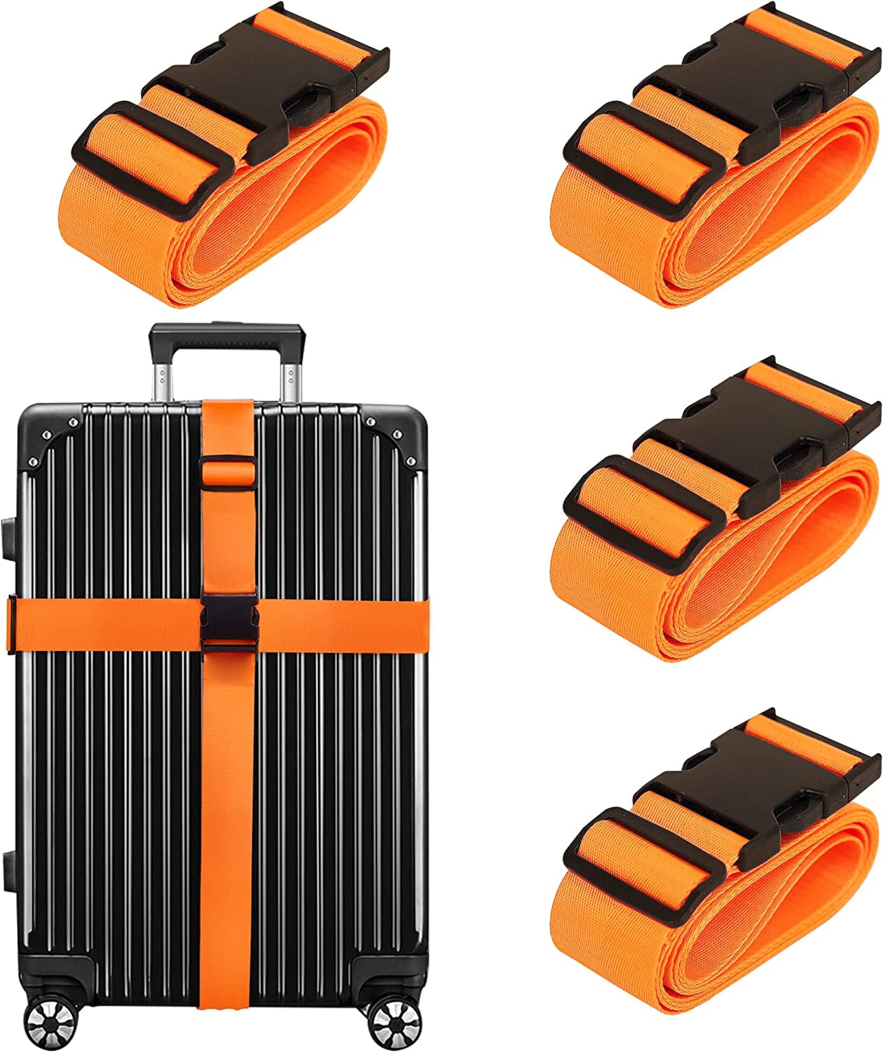 Rungopro Luggage Straps for Suitcases TSA Approved Travel Belt 4 Pack ...