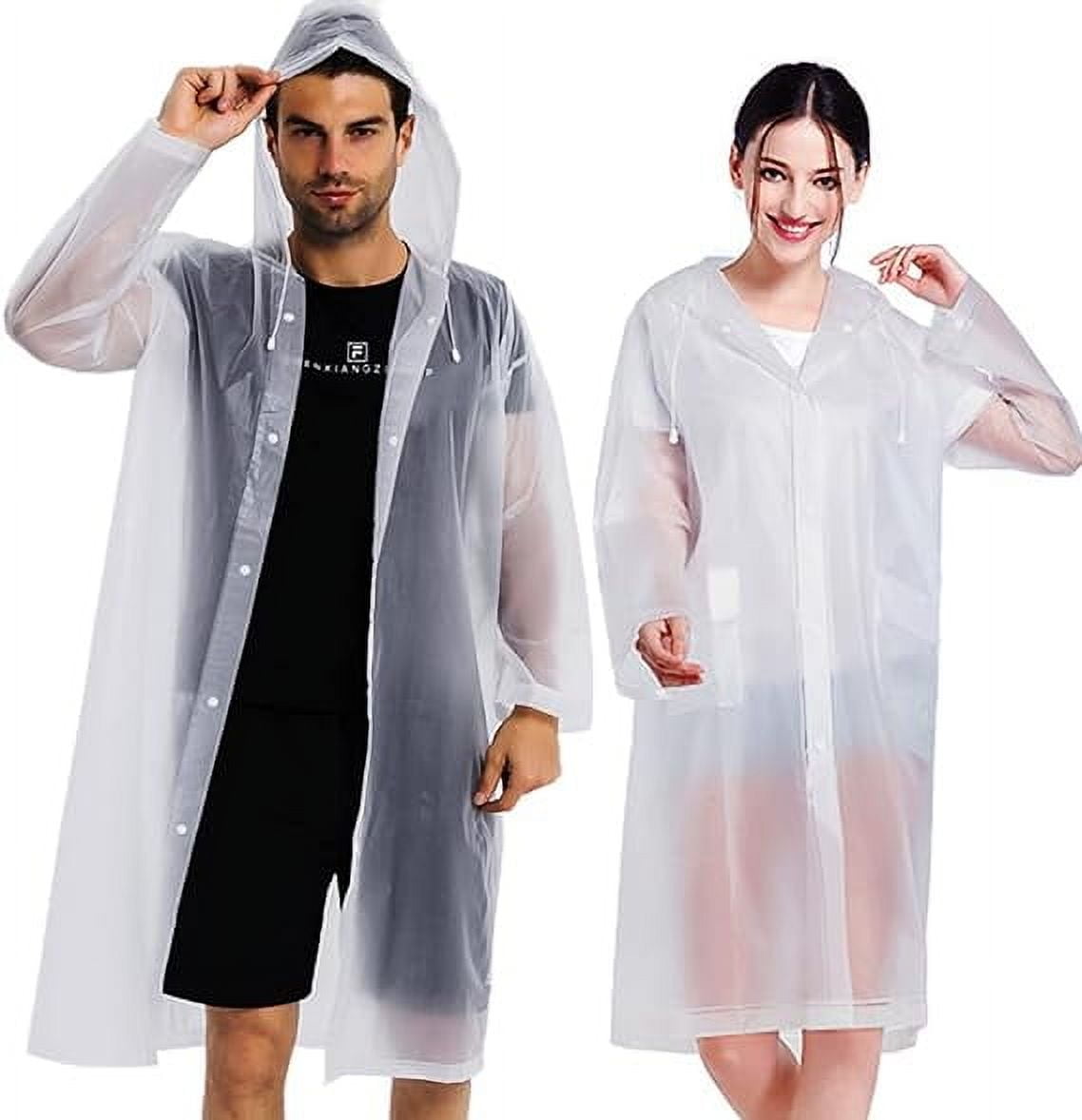 Rungopro Rain Coats (2 Pack) - Reusable EVA Rain Ponchos for Adults Rain Jackets Raincoats for ...
