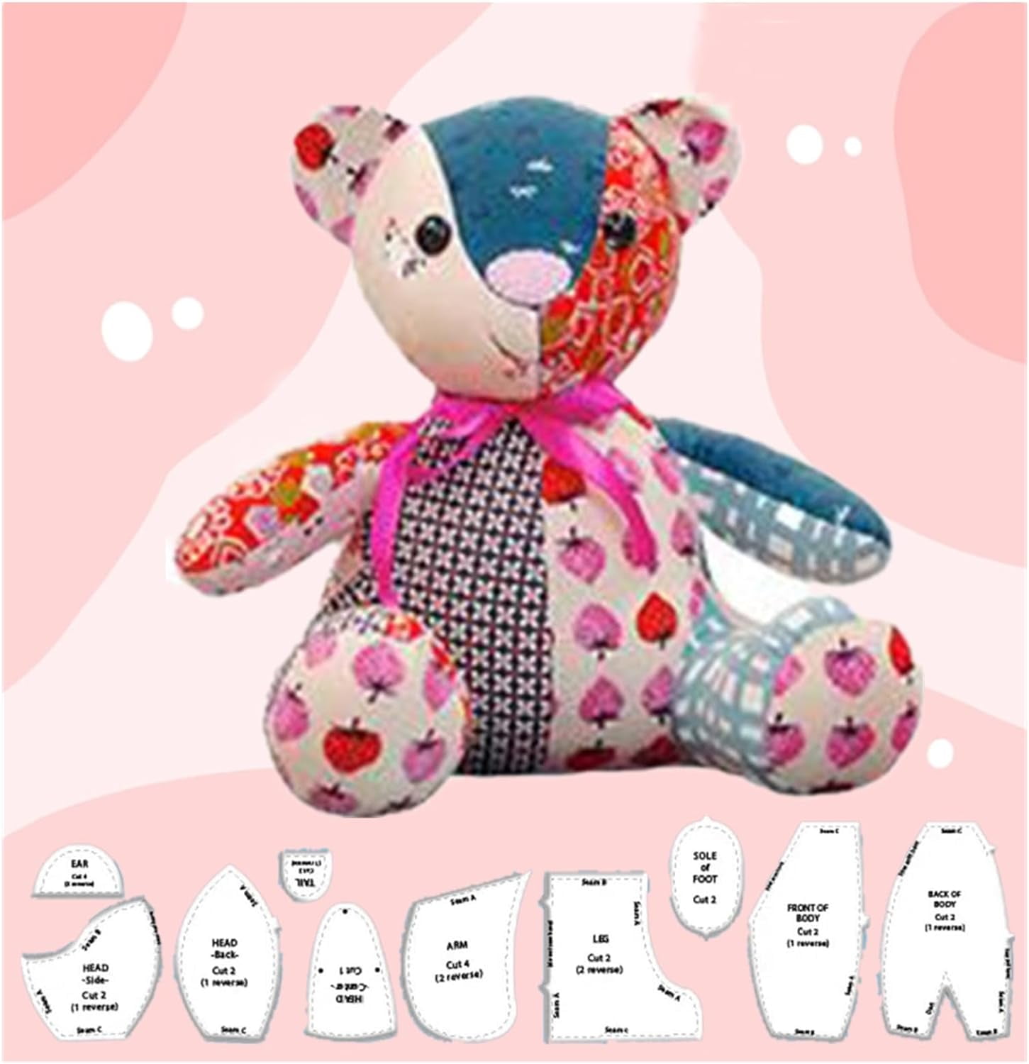 Rungungde 10 PCS Memory Bear Template Ruler Set with Instructions ...