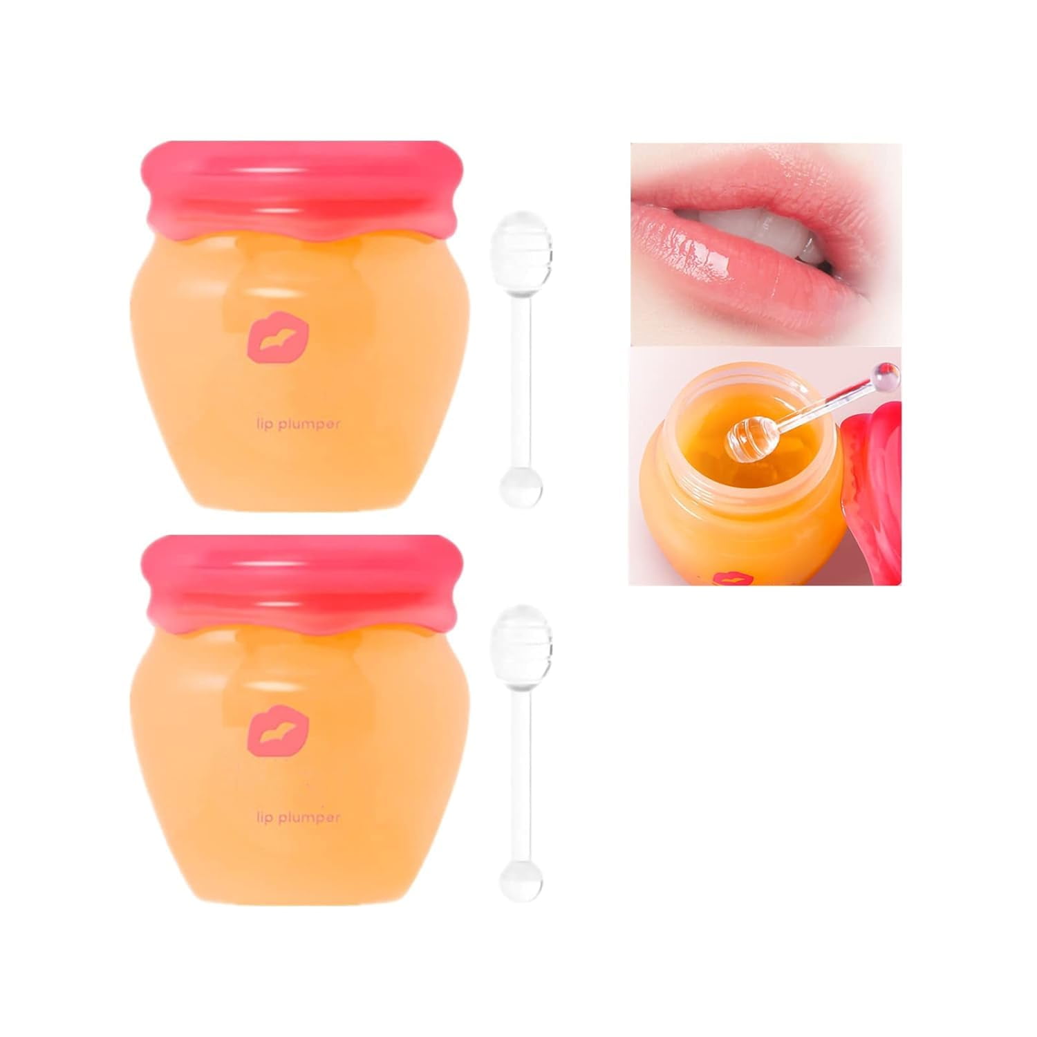 Rungungde 2Pcs Ginger Lip Plumper - Natural Lip Plumper and Lip Care Serum, Lip Enhancer for ...