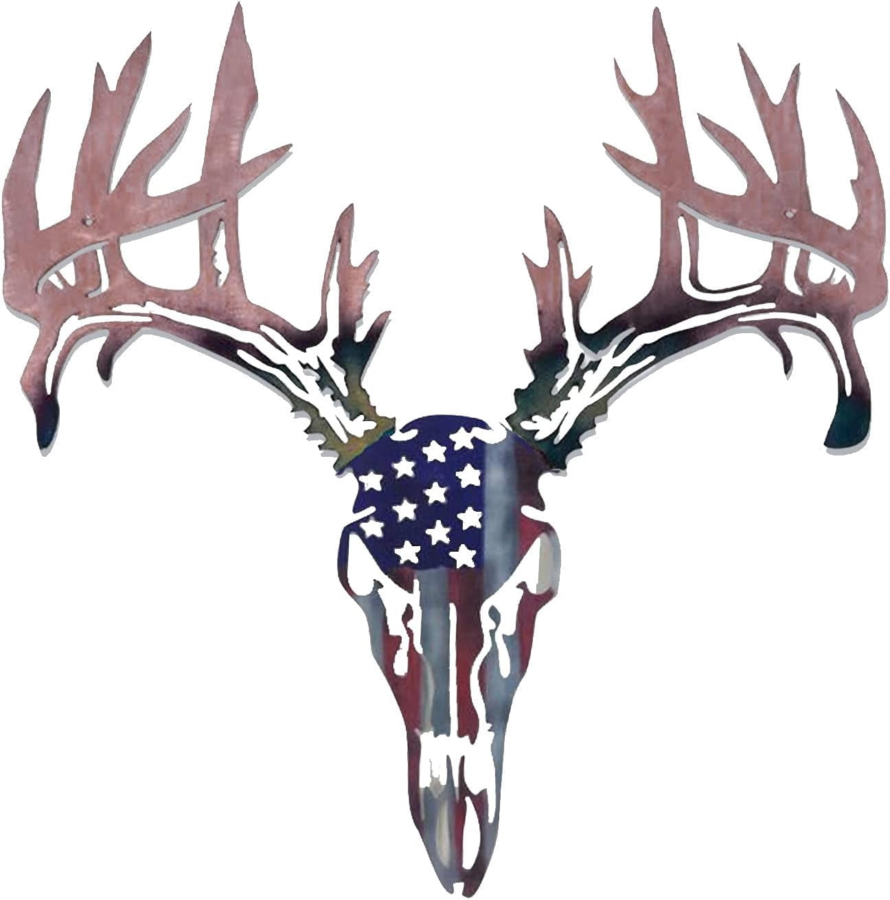 Rungungde 3D Metal Wall Art Decor, Rustic Metal Elk Saw Blade Deer ...