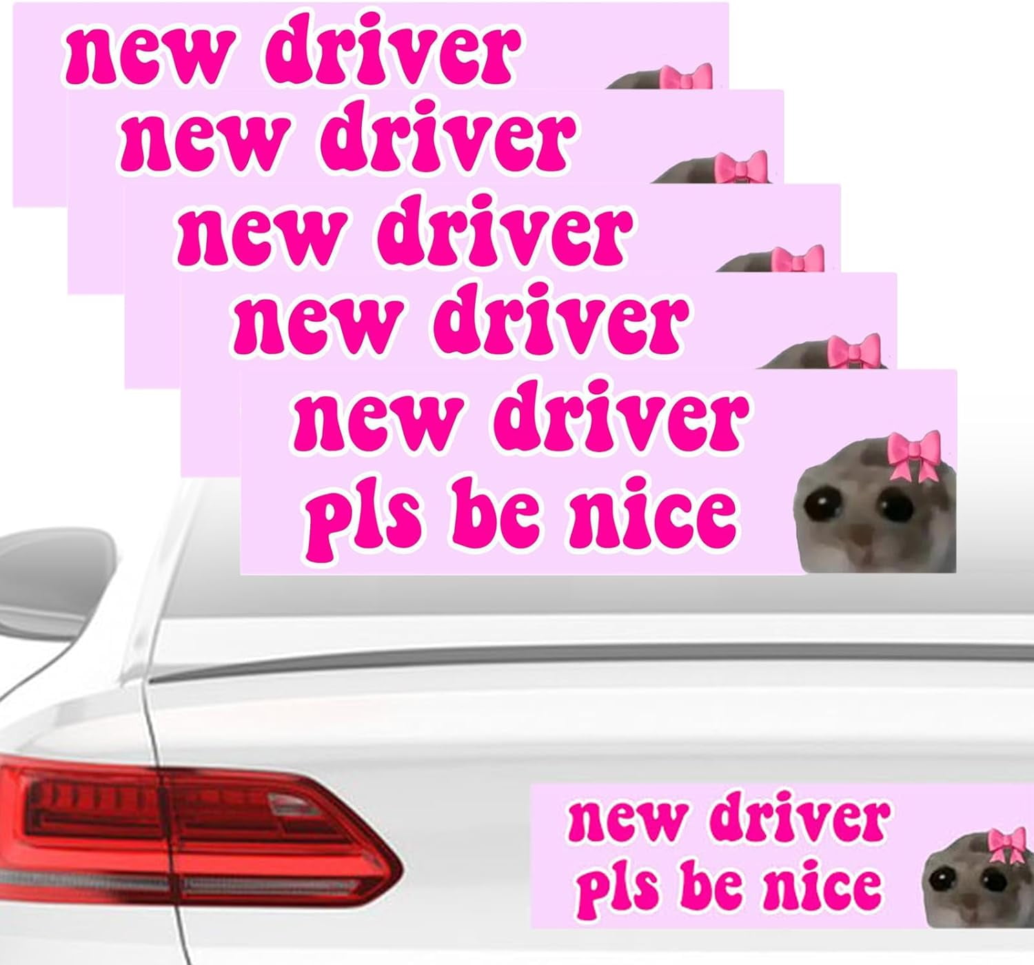Rungungde 5Pc New Driver Pls Be Nice - Car Magnetic Suction Sticker ...