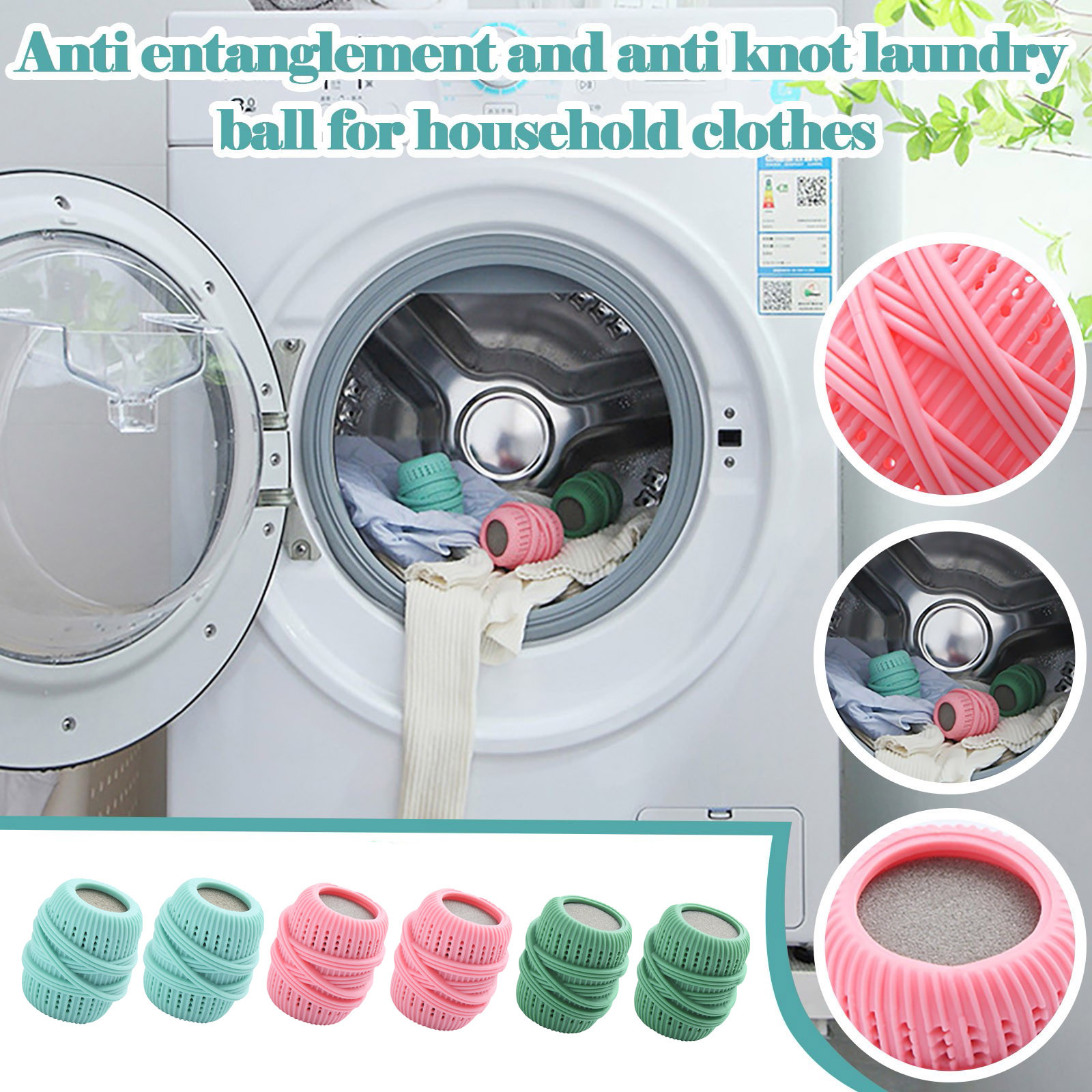 Rungungde 6PC Entanglement And Knotting Laundry Ball For Household ...