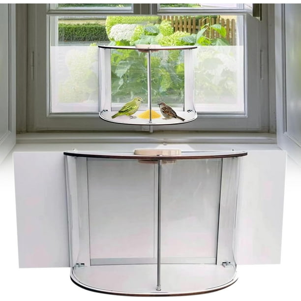 Rungungde Bird Window Feeder with 180° Clear View - Inside House Bird ...