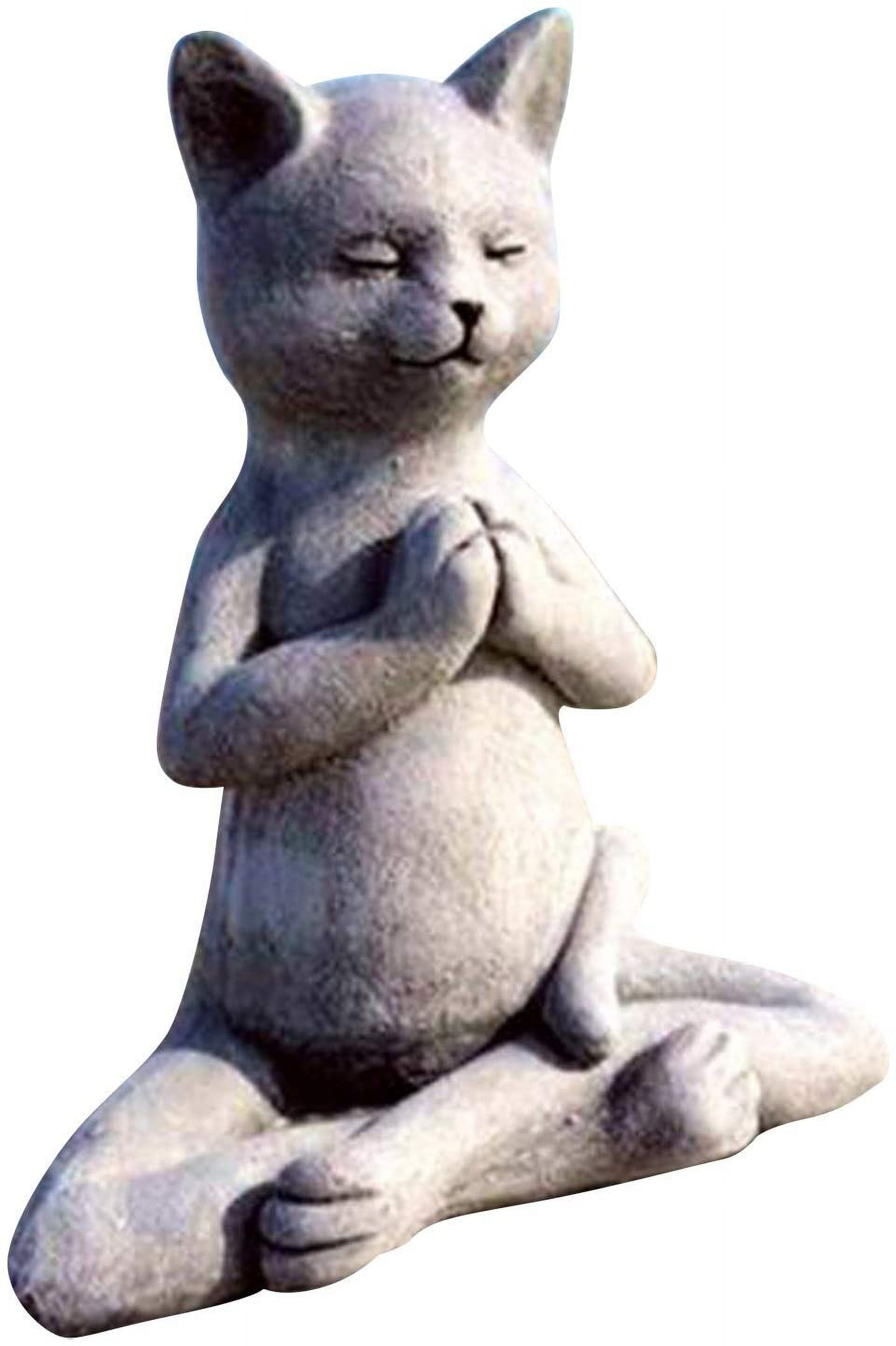 Rungungde Garden Sculpture Decoration Outdoor, Meditating Cat Buddha ...