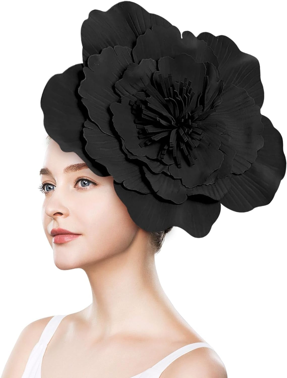 Rungungde Large Flower Fascinators Hats for Women, Fancy Flower Hats ...