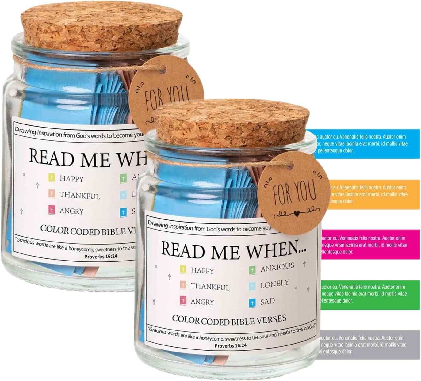Rungungde Read Me When Bible Verses Jar - Color Coded Bible Verses for ...