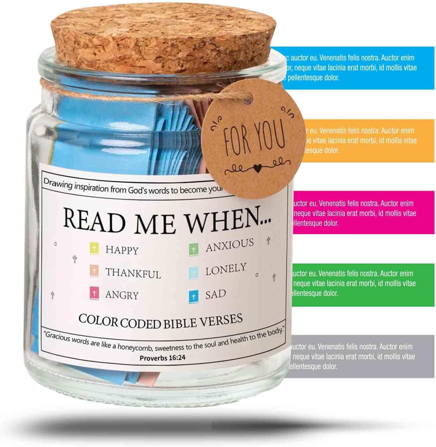 Rungungde Read Me When Bible Verses Jar - Color Coded Bible Verses for ...