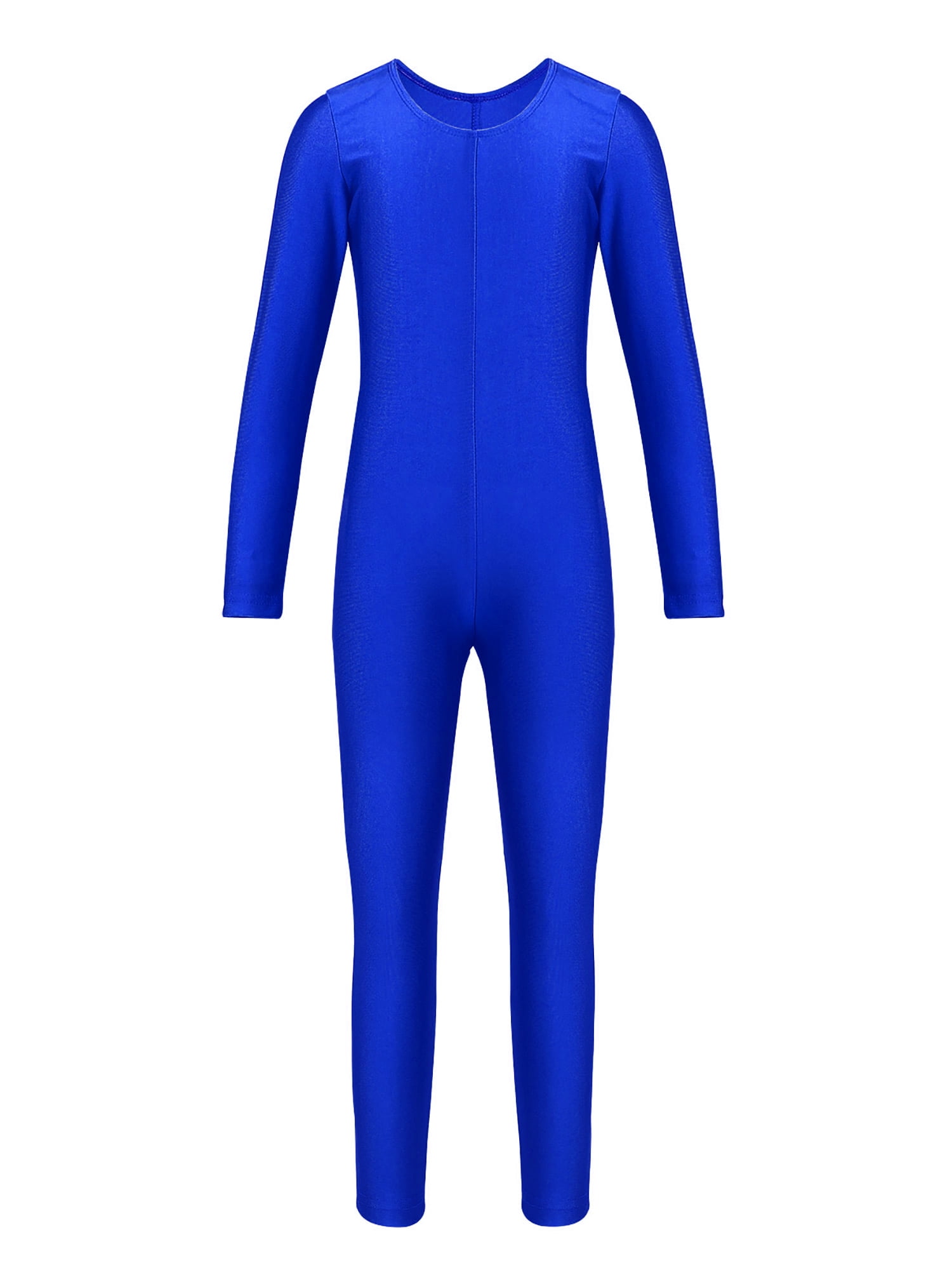 Runhomal Kid Girls Long Sleeve Round Neck Unitard Catsuit Full Bodysuit ...