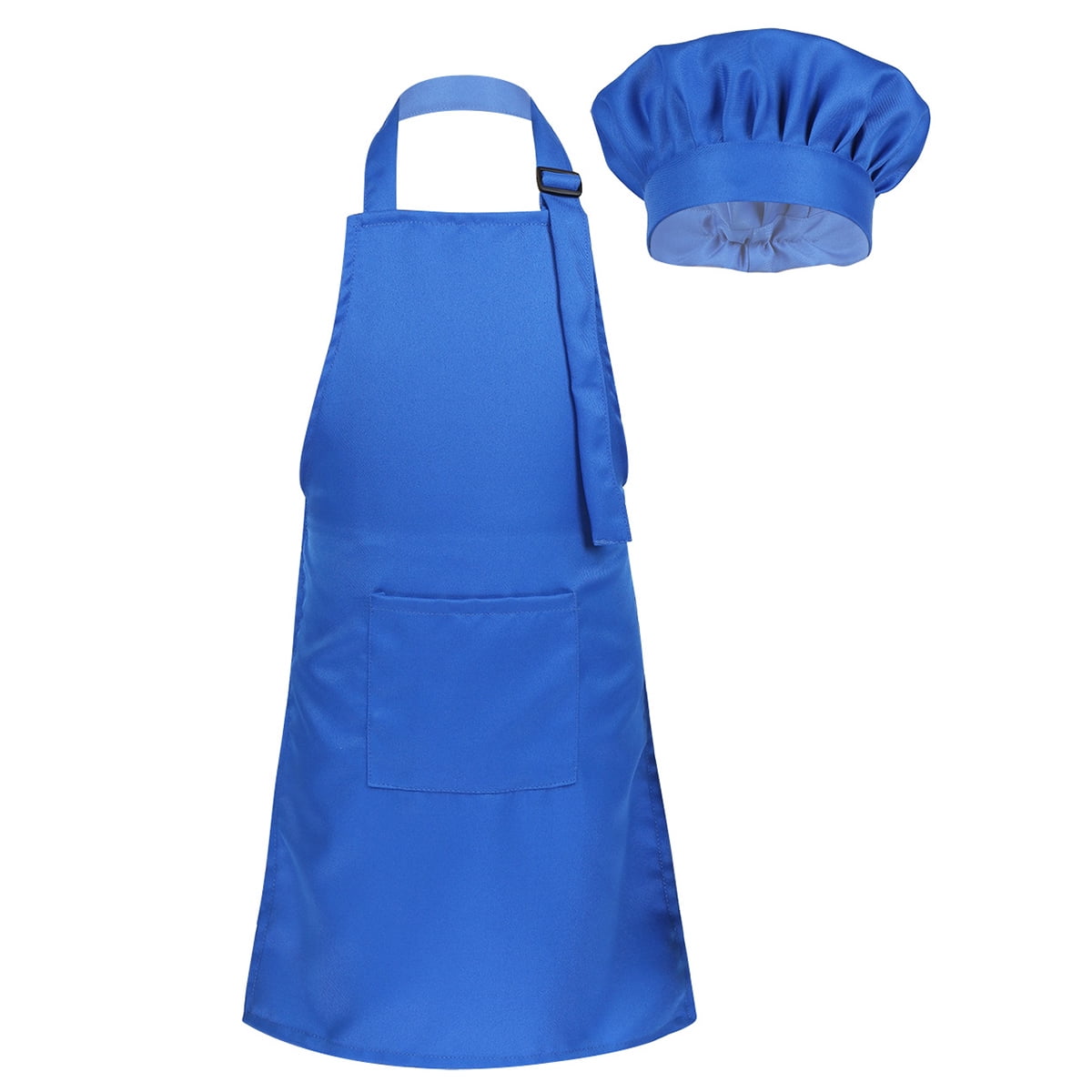 Runhomal Kids Apron and Chef Hat Set Adjustable Bib Apron with Pocket ...