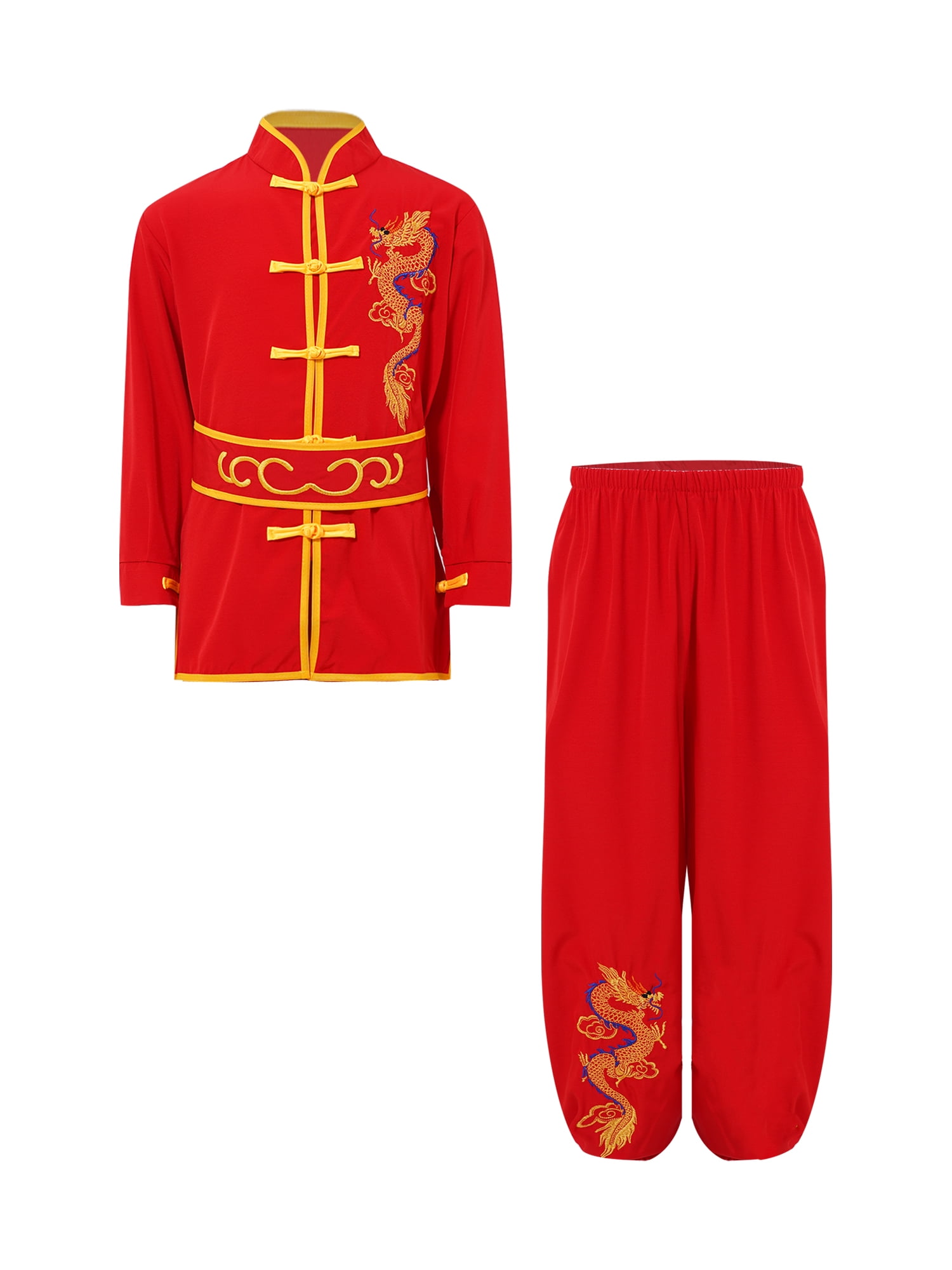 Runhomal Kids Boys Kung Fu Uniform Set Traditional Chinese Embroidered ...