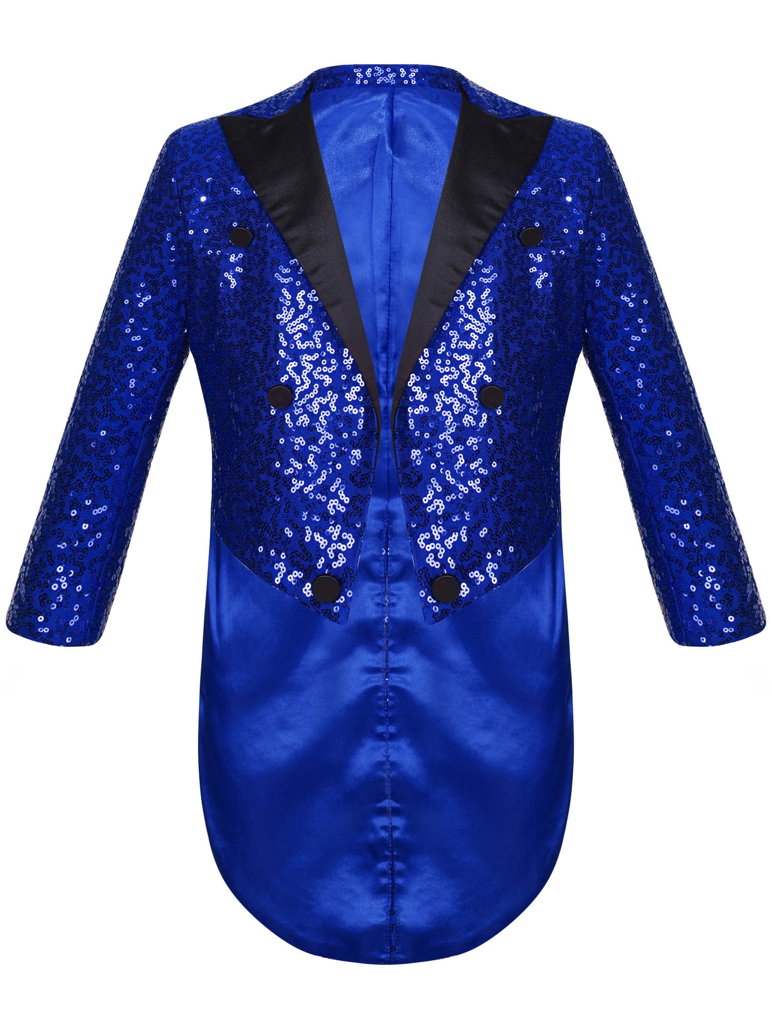 Runhomal Kids Boys' Peak Lapel Sequined Tuxedo Tailcoat Suit Jacket ...