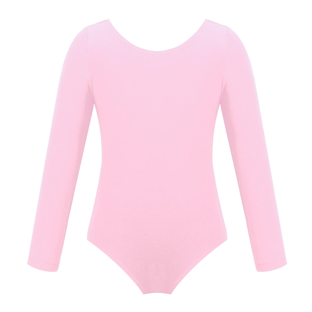 Runhomal Kids Girls Long Sleeves Round Neck Plain Ballet Dance Leotard ...