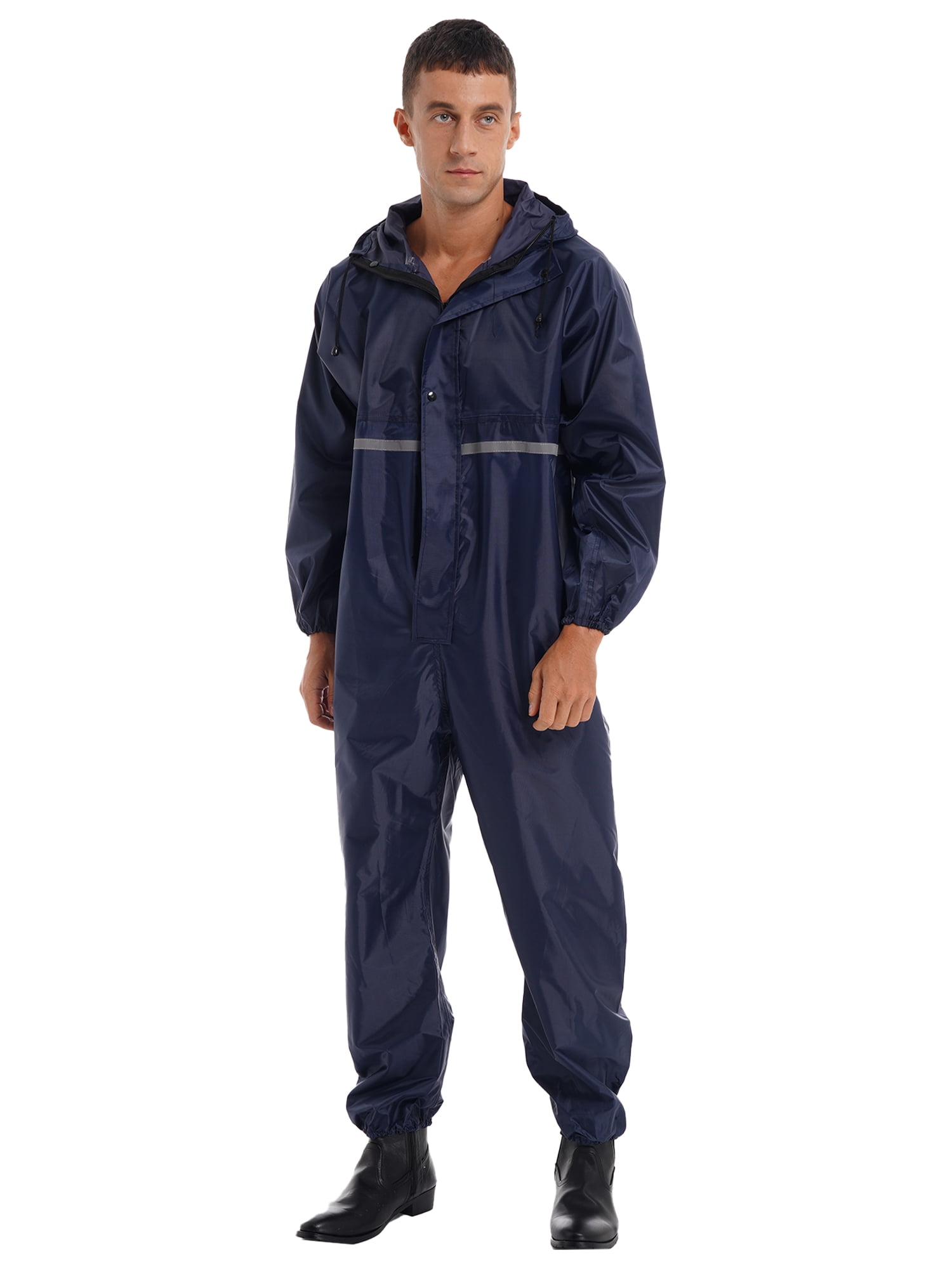 Runhomal Men Women Waterproof Rain Suit One Piece Hooded Motorcycle ...