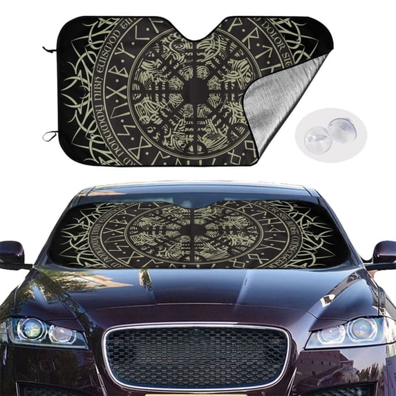 Runic Scandinavian Circle Windshield Sunshade Sun Shade Front Window ...