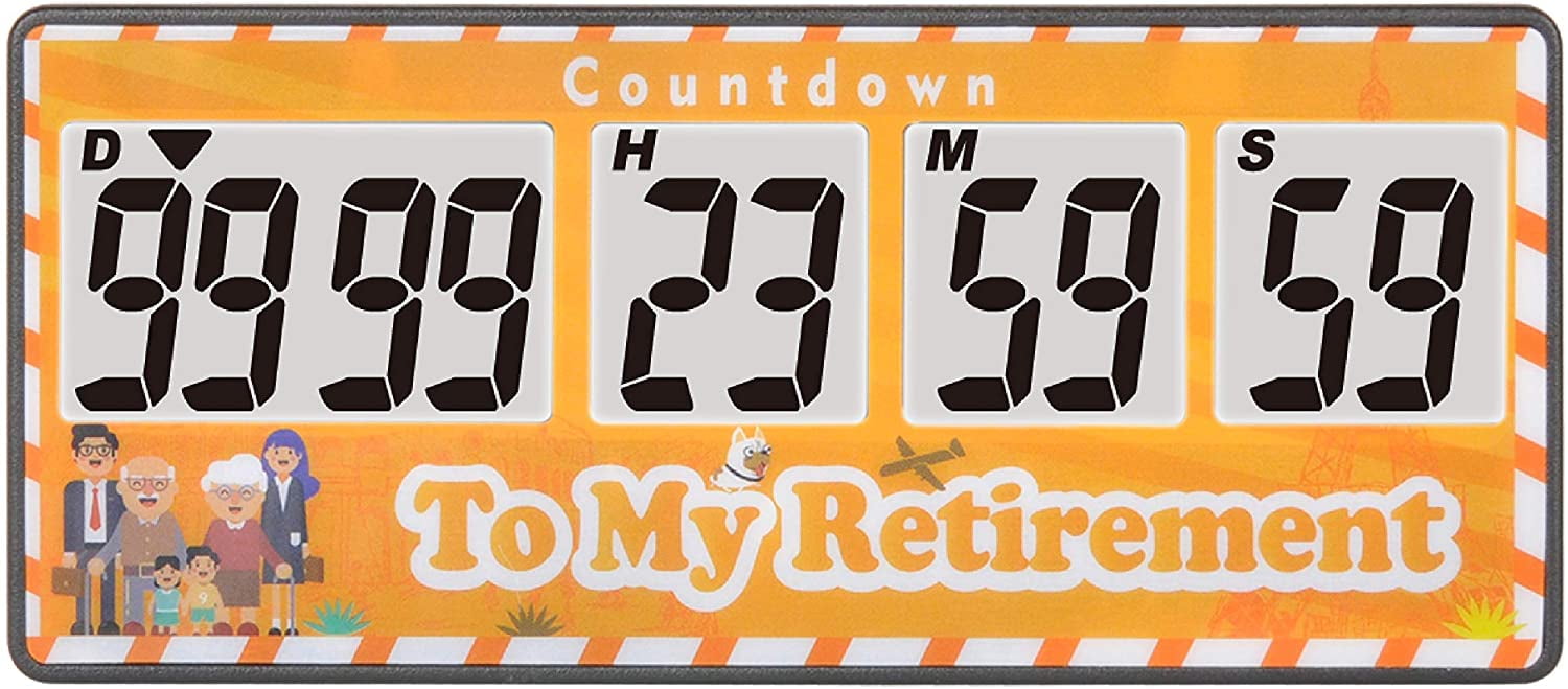 Runleader Digital 9999 Day Countdown Event Reminder Timer Countdown LCD Yellow Clock Retirement ...