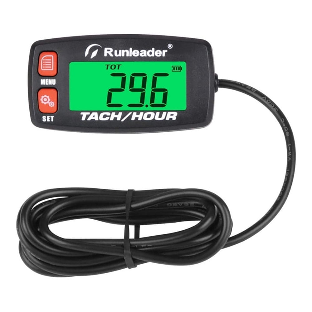 Runleader Digital Tachometer Gauge Hour Meter RPM Alert SVC& JOB Mower ...