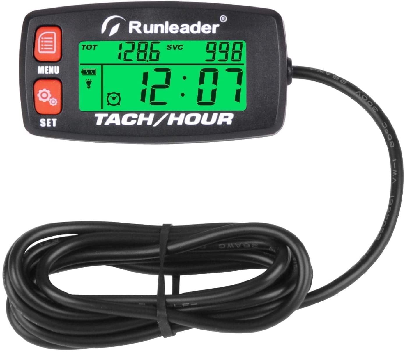Runleader HM032B Digital Tachometer Hour Meter RPM Alert and ...